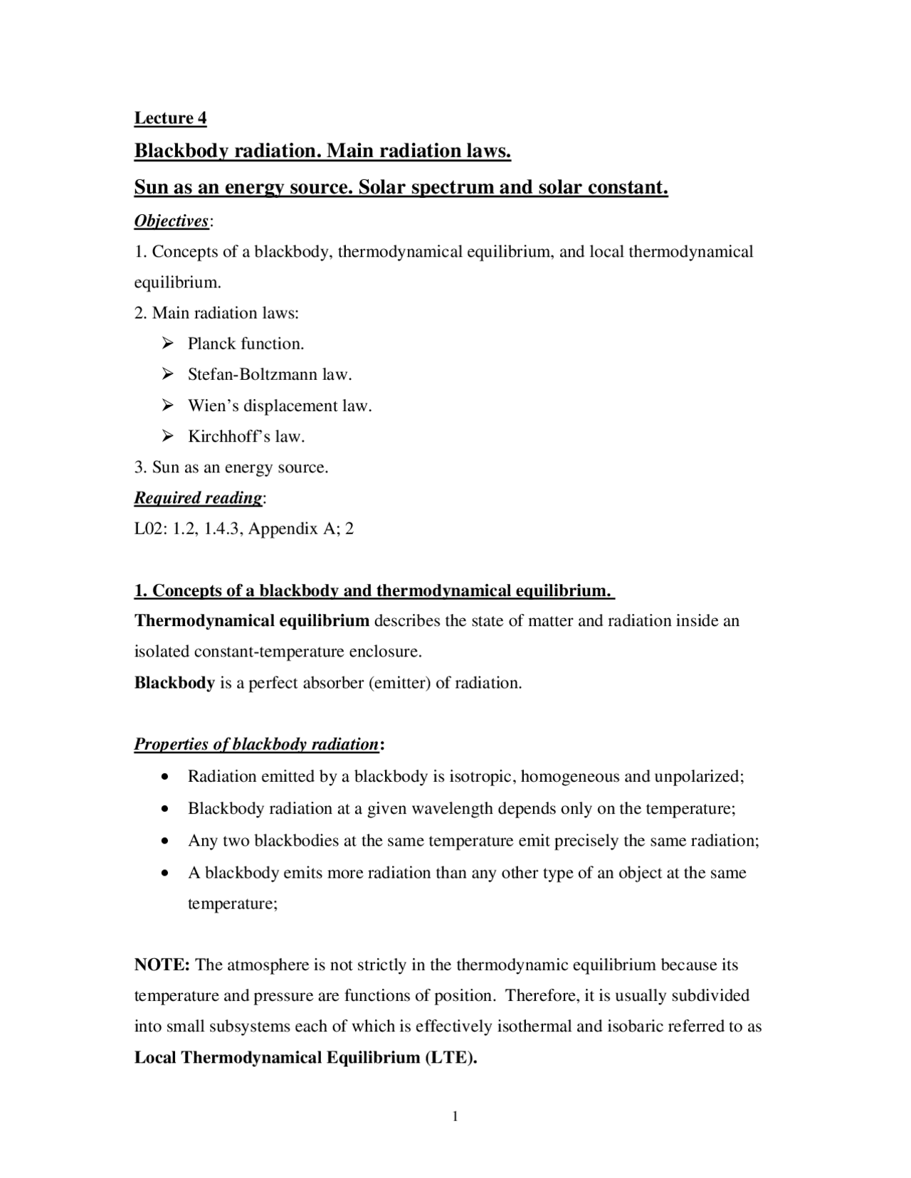 Blackbody Radiation: Main Laws, Solar Energy, and the Sun as an Energy ...
