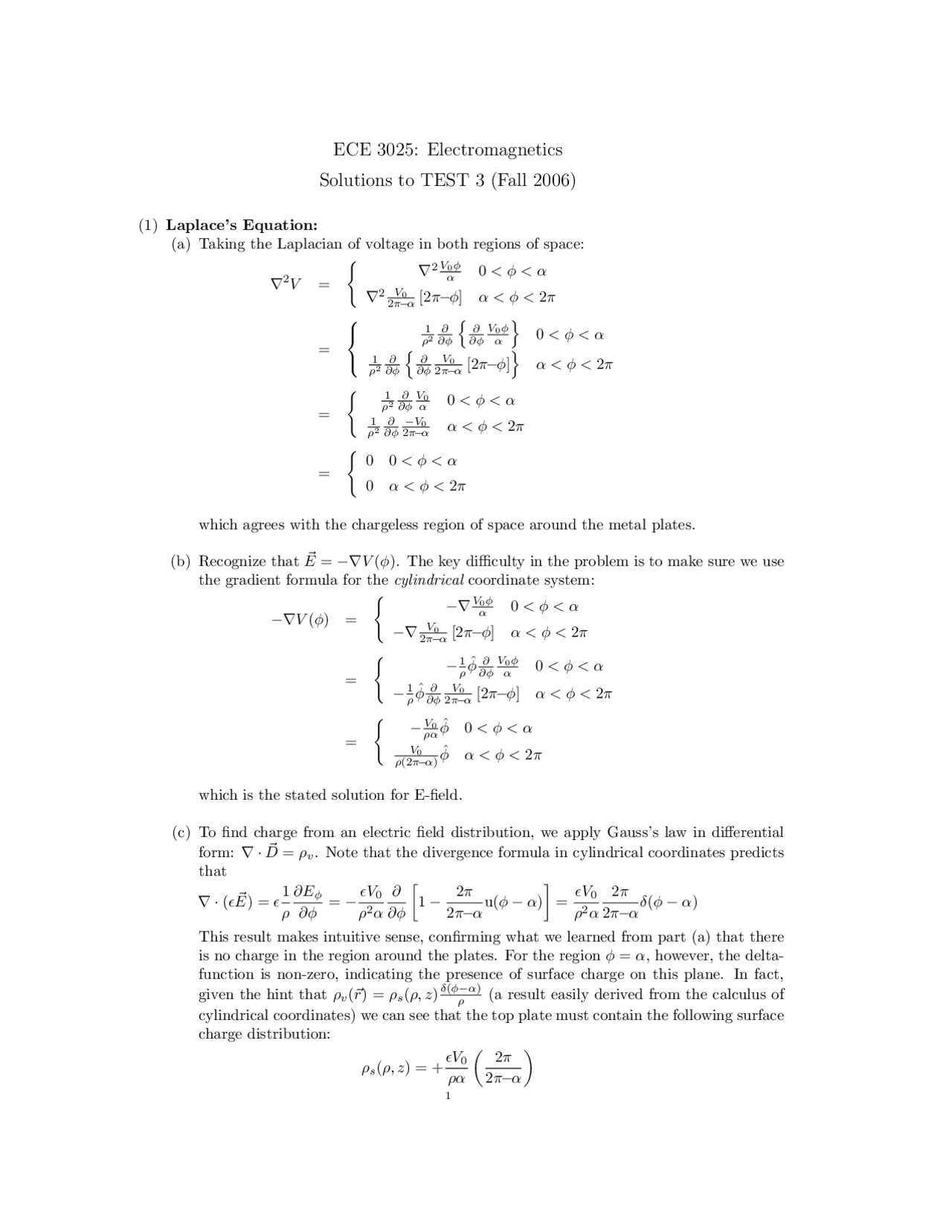 Exam 3 Solved Electromagnetics Ece 3025 Docsity