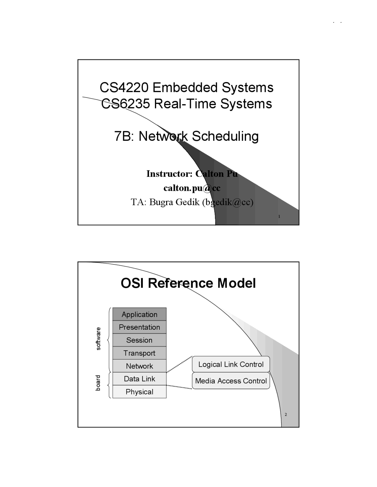 Reference Modeling and Transmission Time in Network Scheduling | CS 4220 - Docsity
