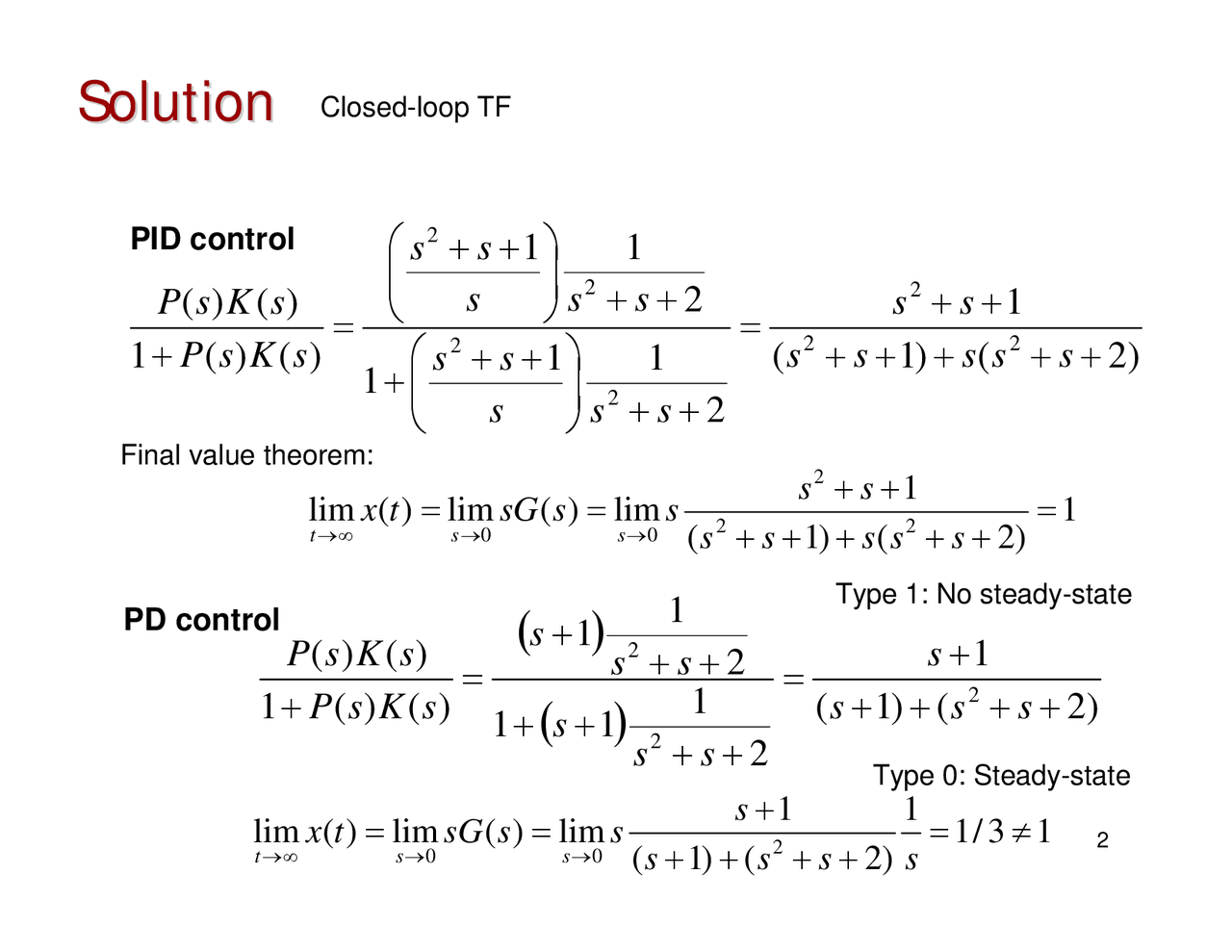 Solutions To Closed Loop Tf System Dynamics And Control Me 3015 Docsity