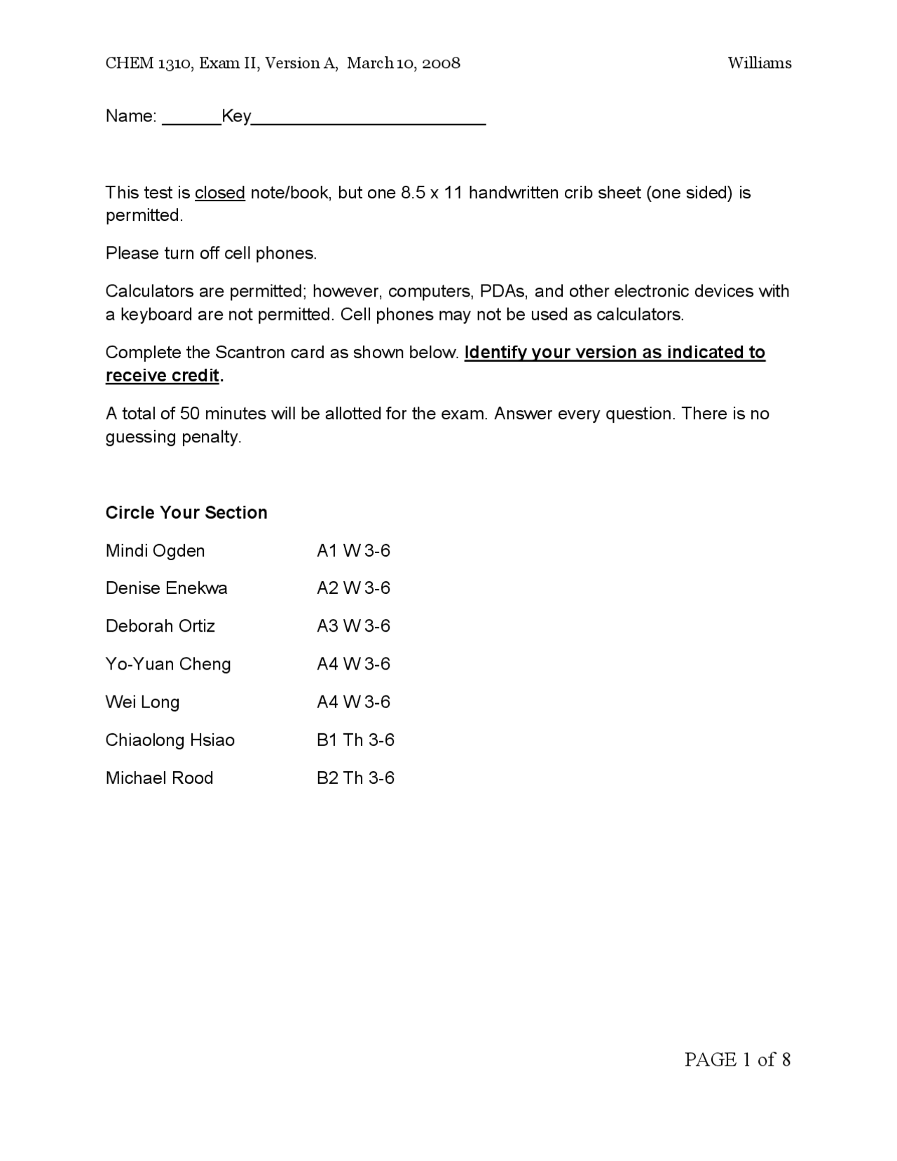 20 Solved Mcqs On General Chemistry Examination 2 Chem 1310 Docsity