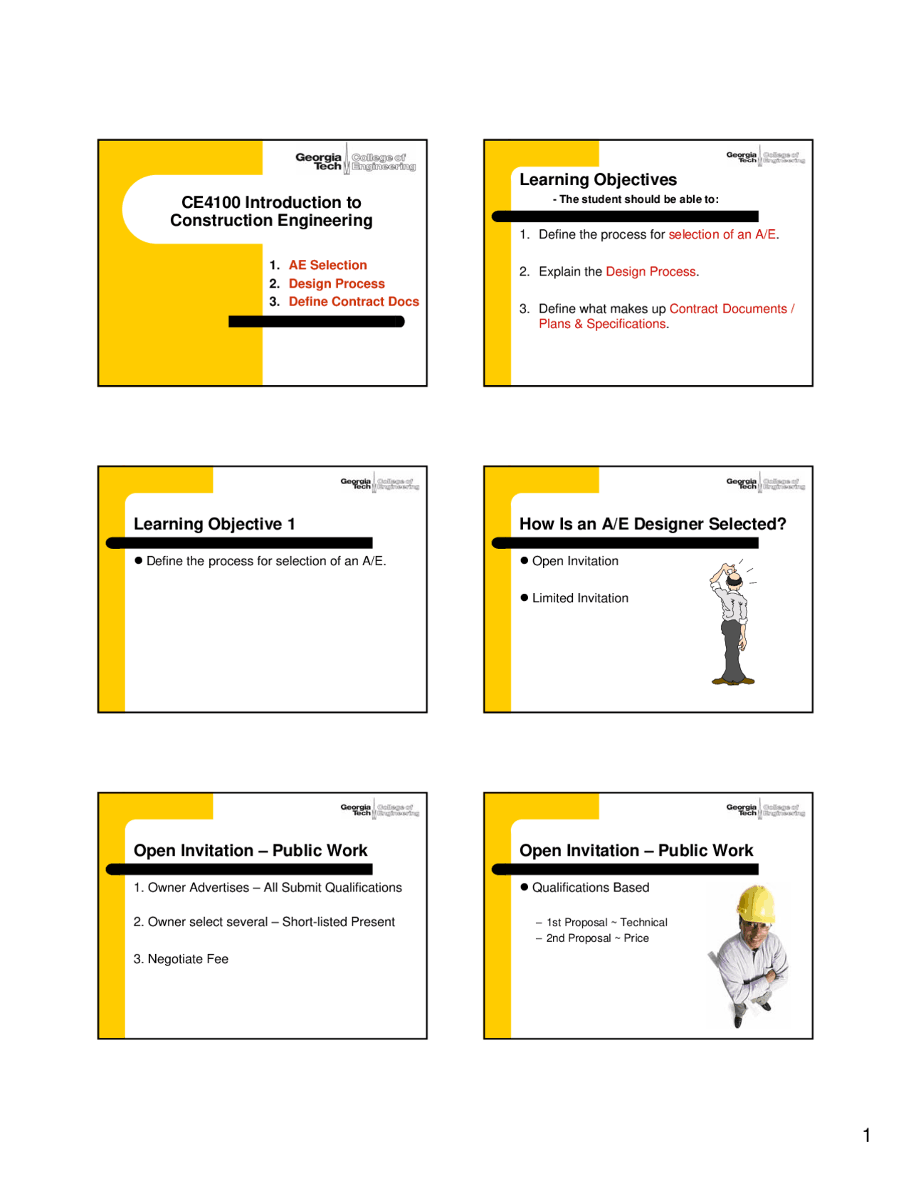 Introduction To Construction Engineering Lecture Slides Cee 4100