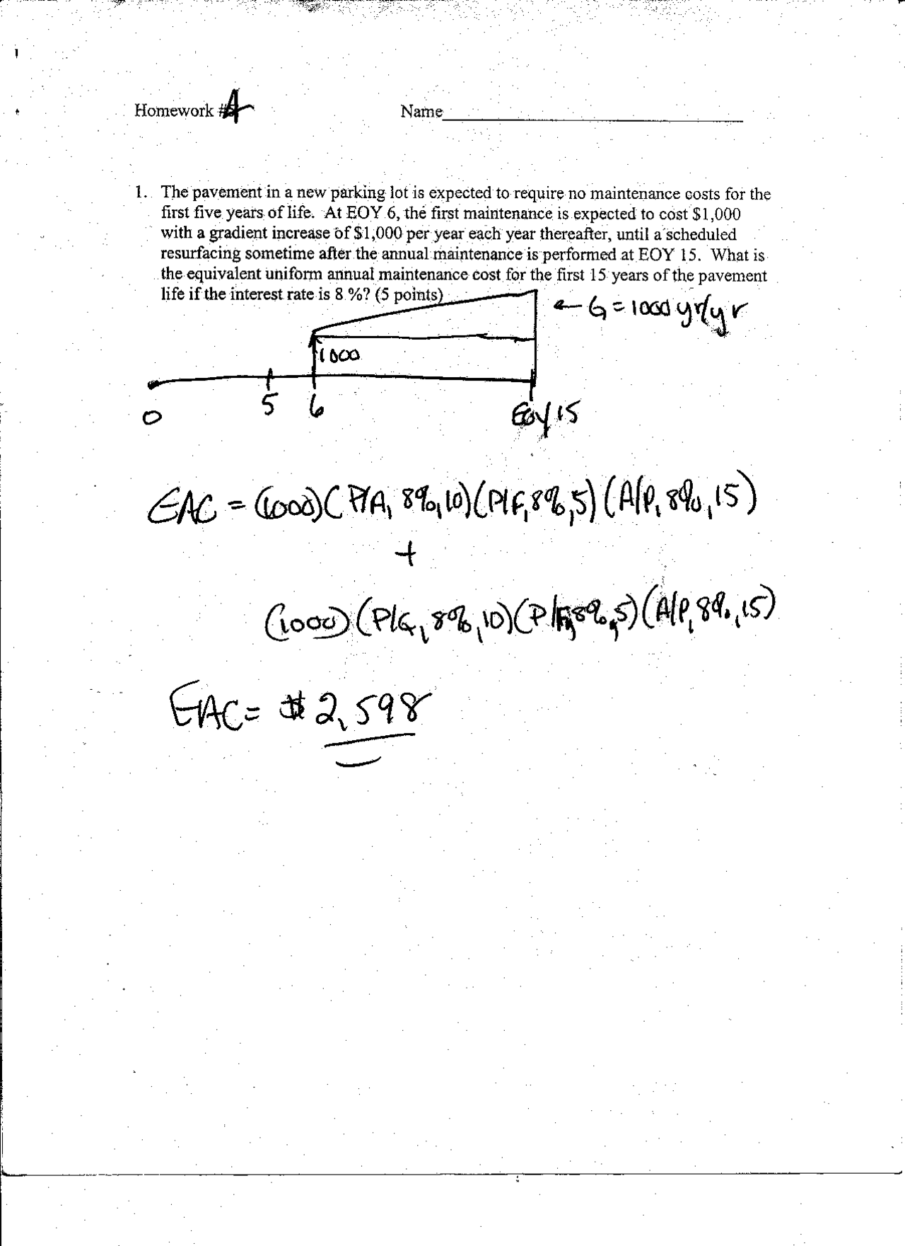 Homework 4 Solutions for Civil Engineering Systems | CEE 3000 - Docsity