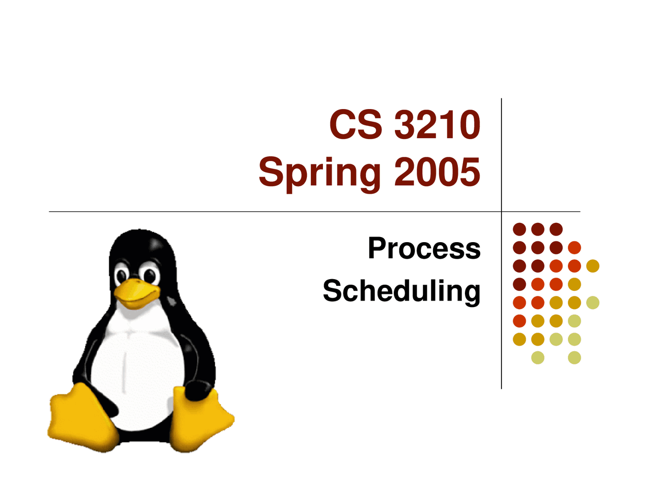 Process Scheduling - Lecture Slides | CS 3210 - Docsity