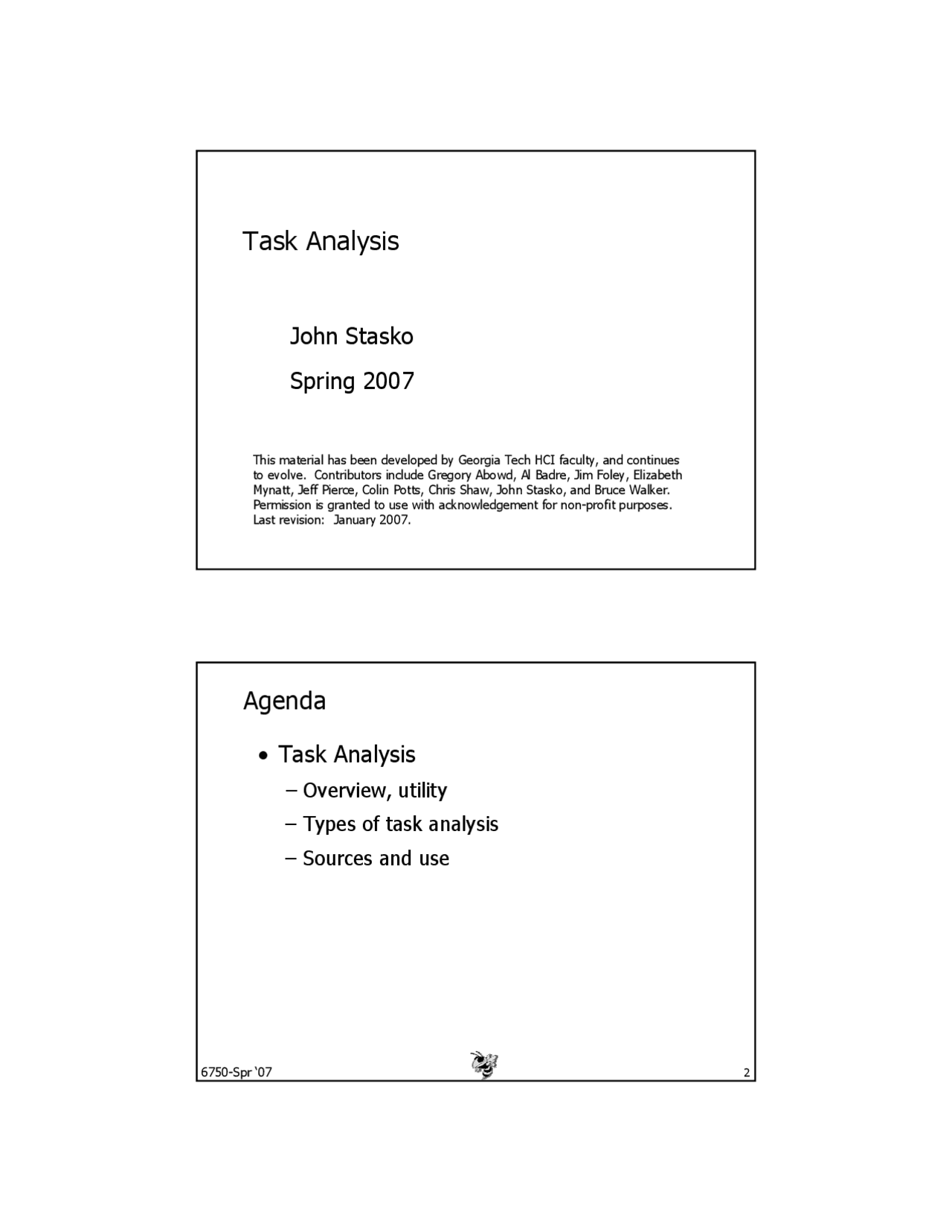 Introduction to Task Analysis - Lecture Slides | CS 6750 - Docsity
