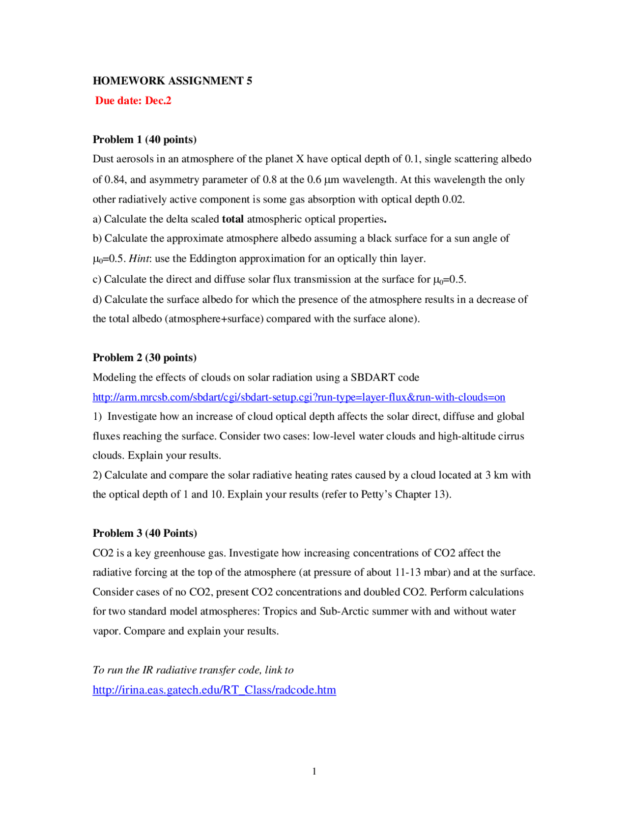 4 Solved Problems On Dus Aerosol In Atmosphere Of Planets Homework