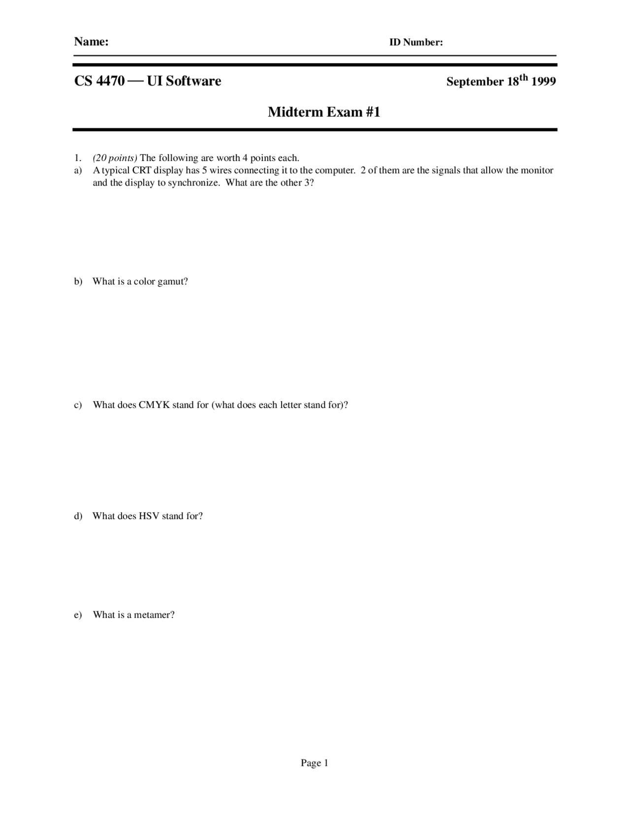 7 Questions On Window System In User Interface Software Exam 1 Cs