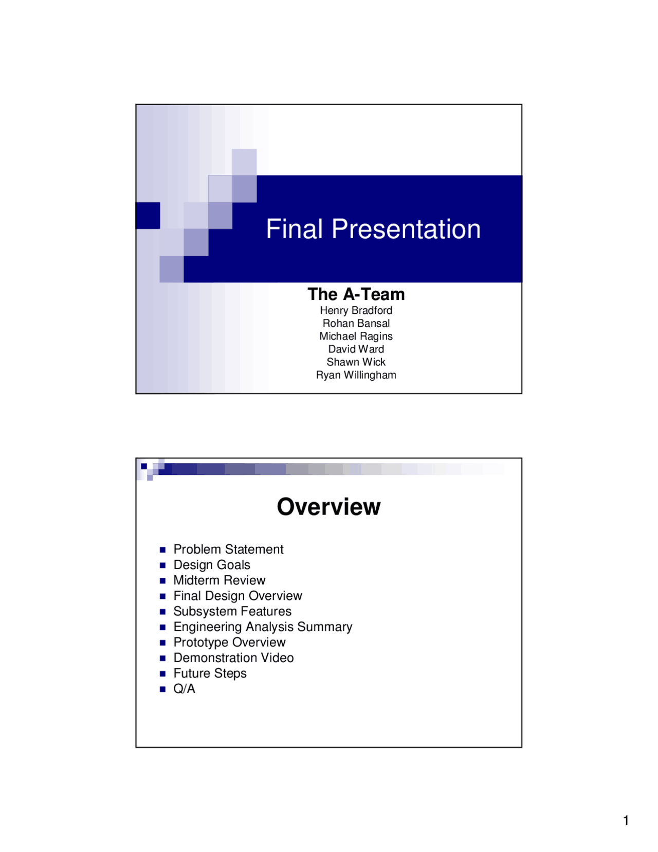Final Presentation on Capstone Design | ME 4182 - Docsity