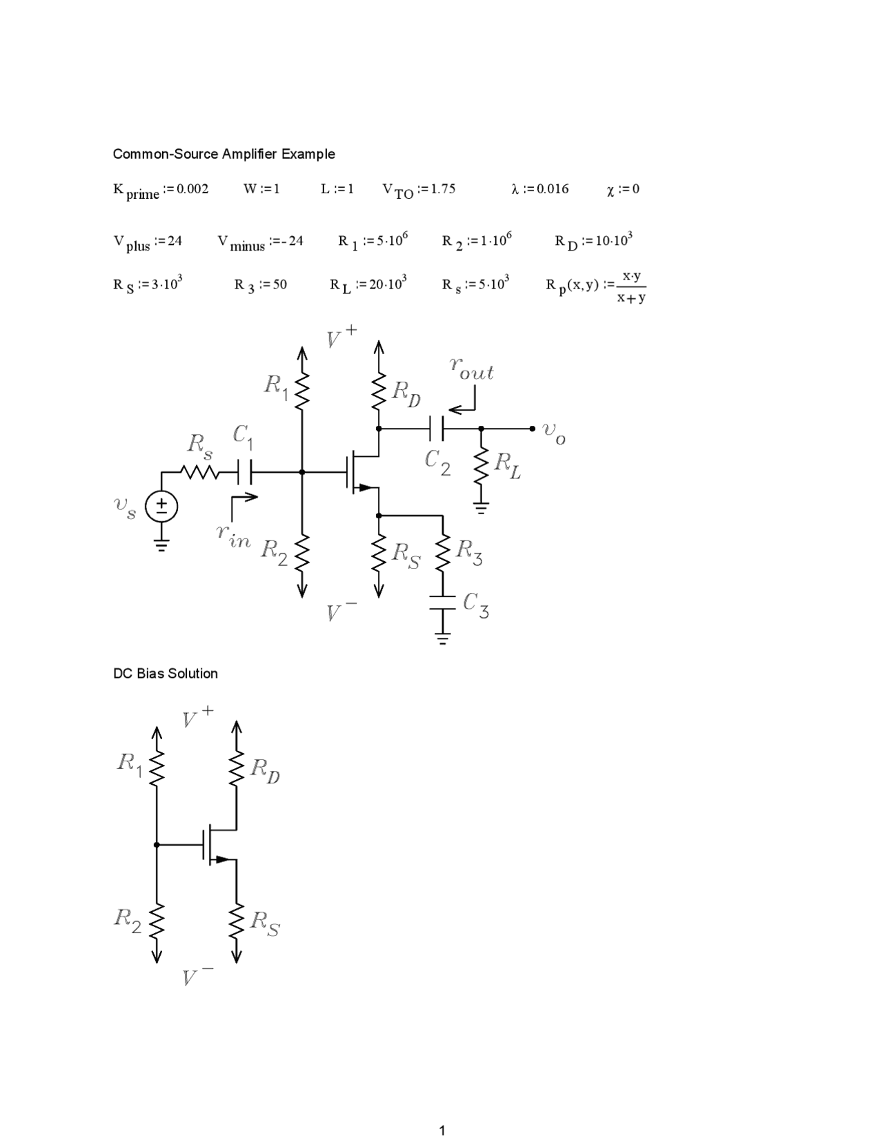 Common Source Amplifier Examples Analog Electronics Ece 3050 Docsity