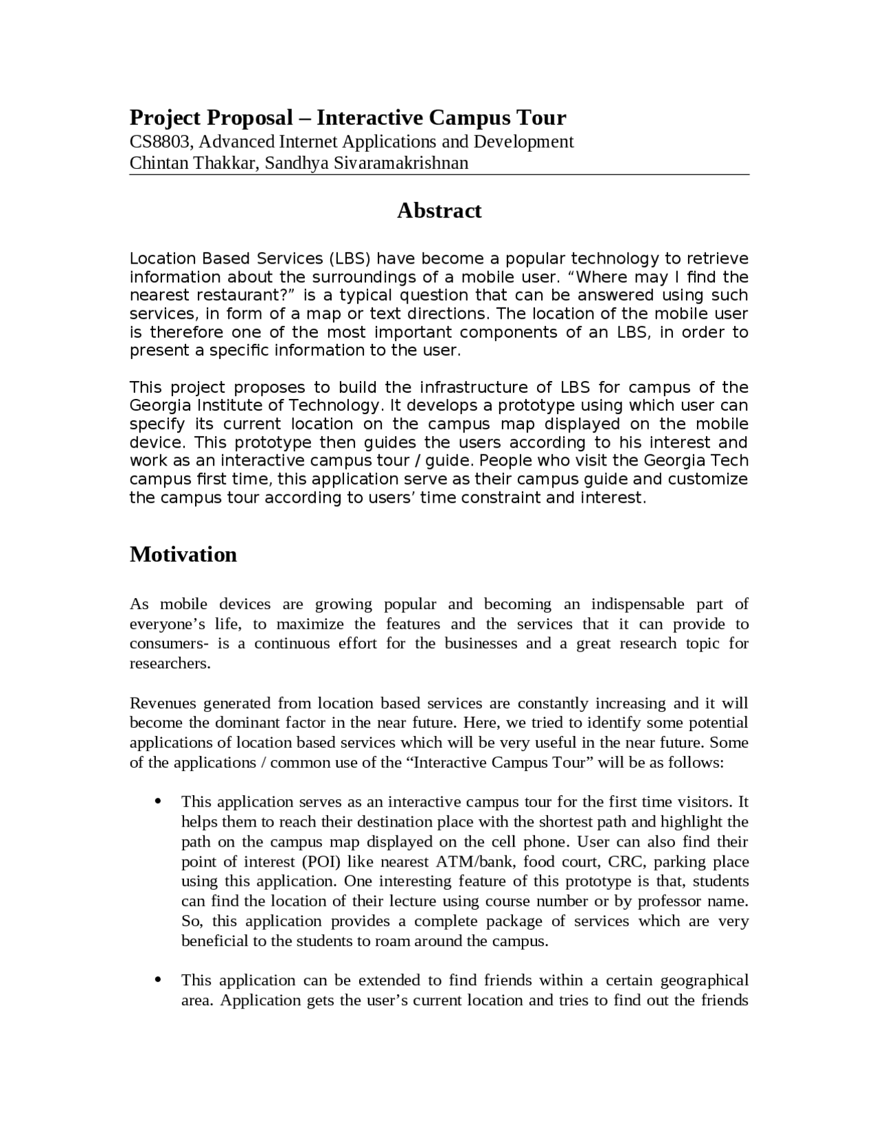 The Motivation of the Interactive Campus Tours - Project | CS 8803 | Study Guides, Projects ...