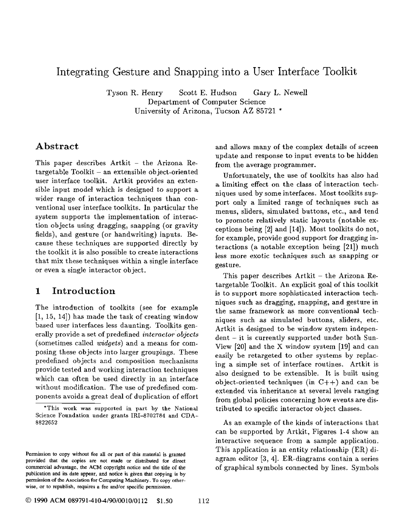 Integrating Gesture and Snapping into a User Interface Toolkit | CS 4470 - Docsity