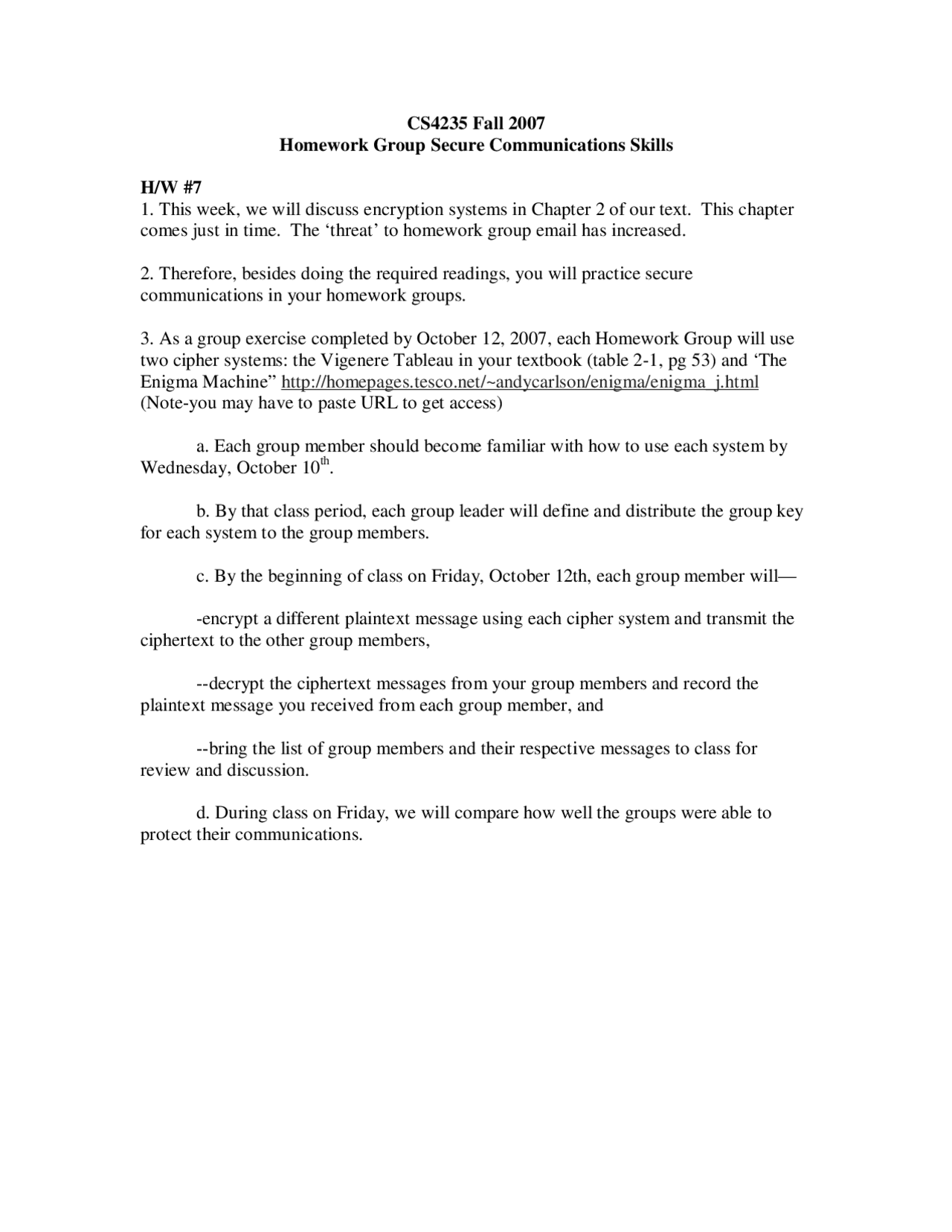 Introduction To Information Security Homework 7 Questions Cs 4235