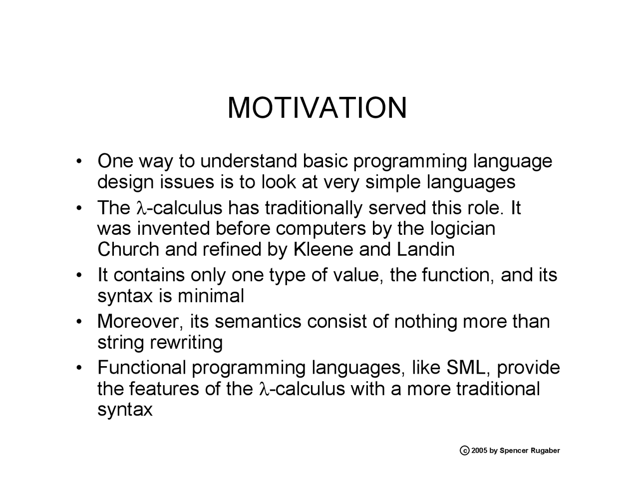 Motivation Programming Languages Lecture Notes Cs 6390 Docsity