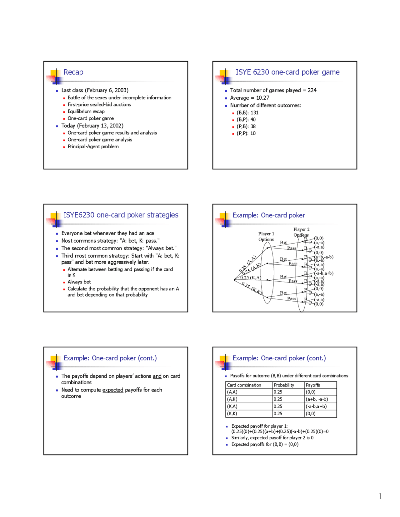 Economic Decision Analysis Lecture Slides Isye 6230 Docsity
