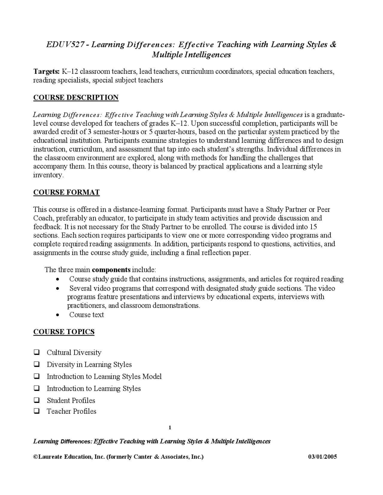 Learning Differences: Effective Teaching with Learning Styles ...