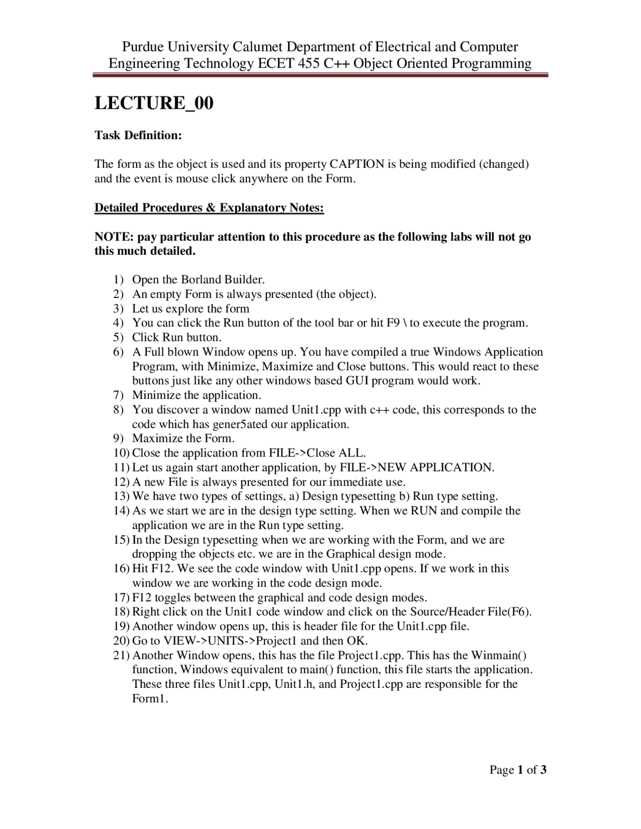 55 Questions On Engineering Technology And Object Oriented Programming Ecet 455 Docsity