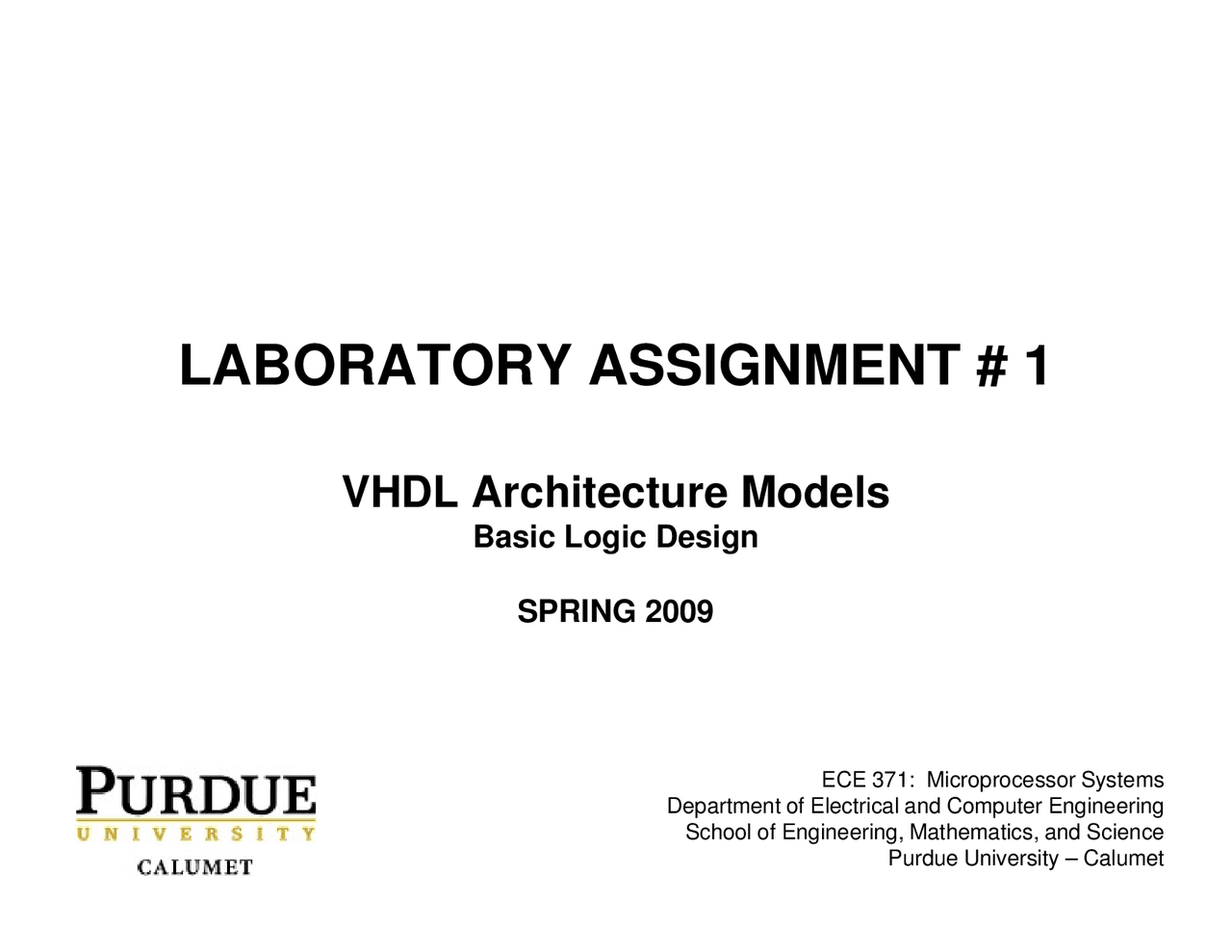Lab Assignment 1 Vhdl Architecture Models Basic Logic Design Ece 3322
