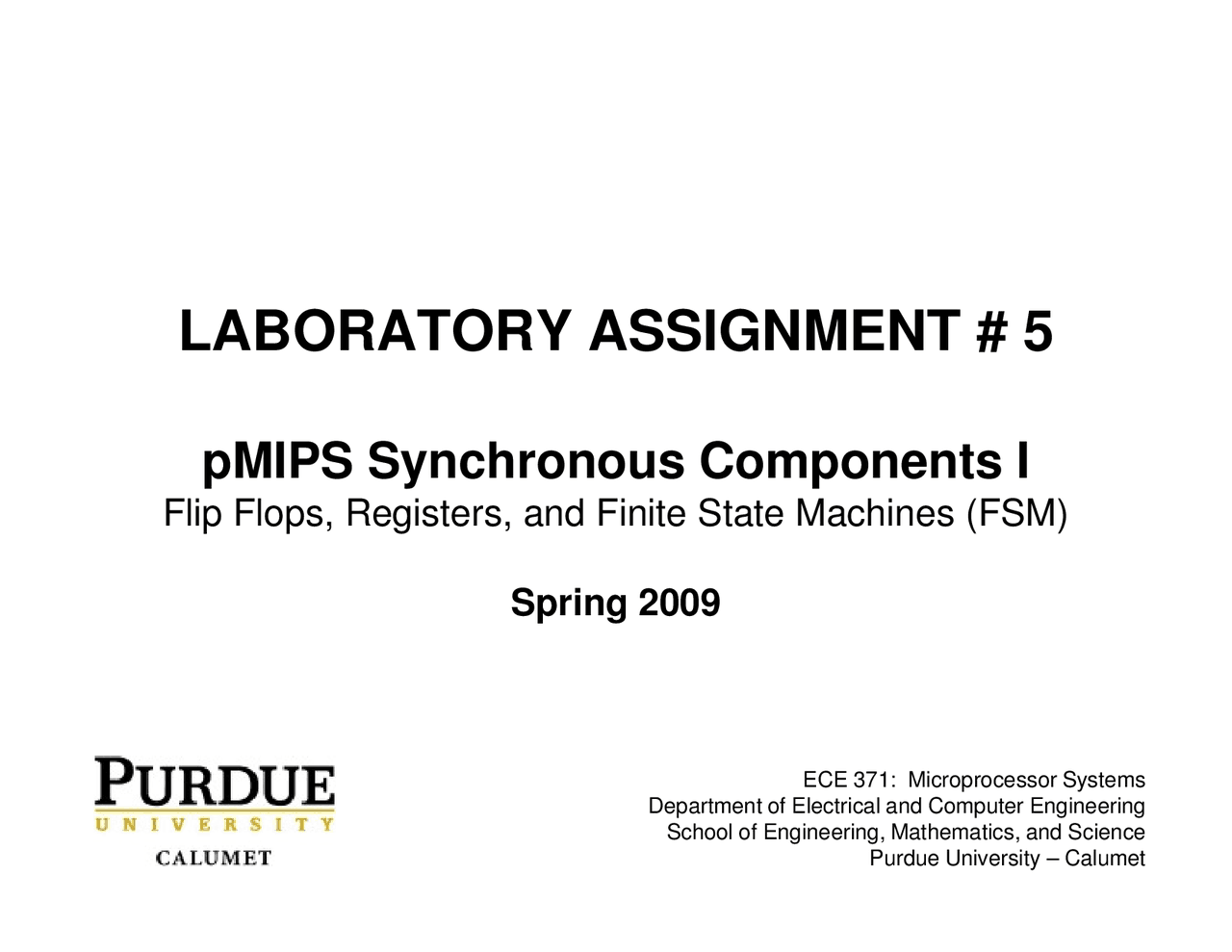 PMIPS Synchronous Components IN - Microprocessor Systems | ECE 371 - Docsity