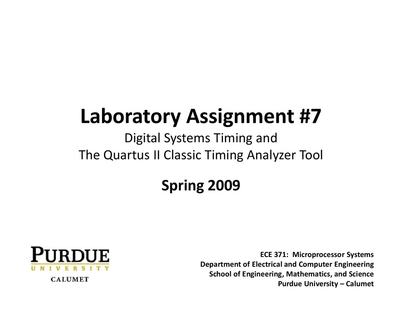 Microprocessor Systems Lab Assignment 7 Ece 371 Docsity