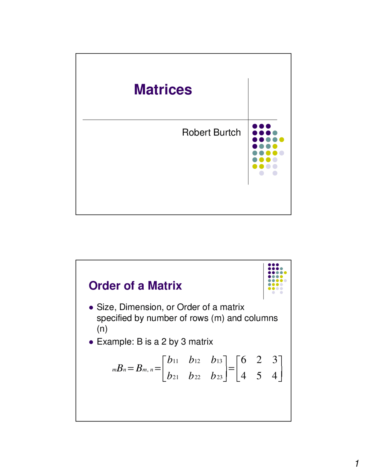 Lecture Slides On Matrices Adjustment Computations 1 Sure 372 Docsity