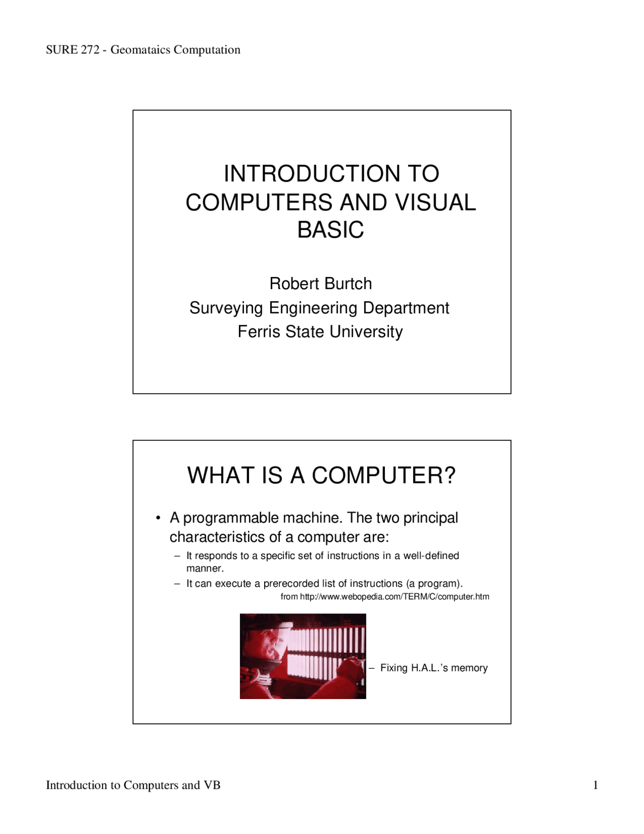 Introduction To Computers And Visual Basic Lecture Slides Sure 272