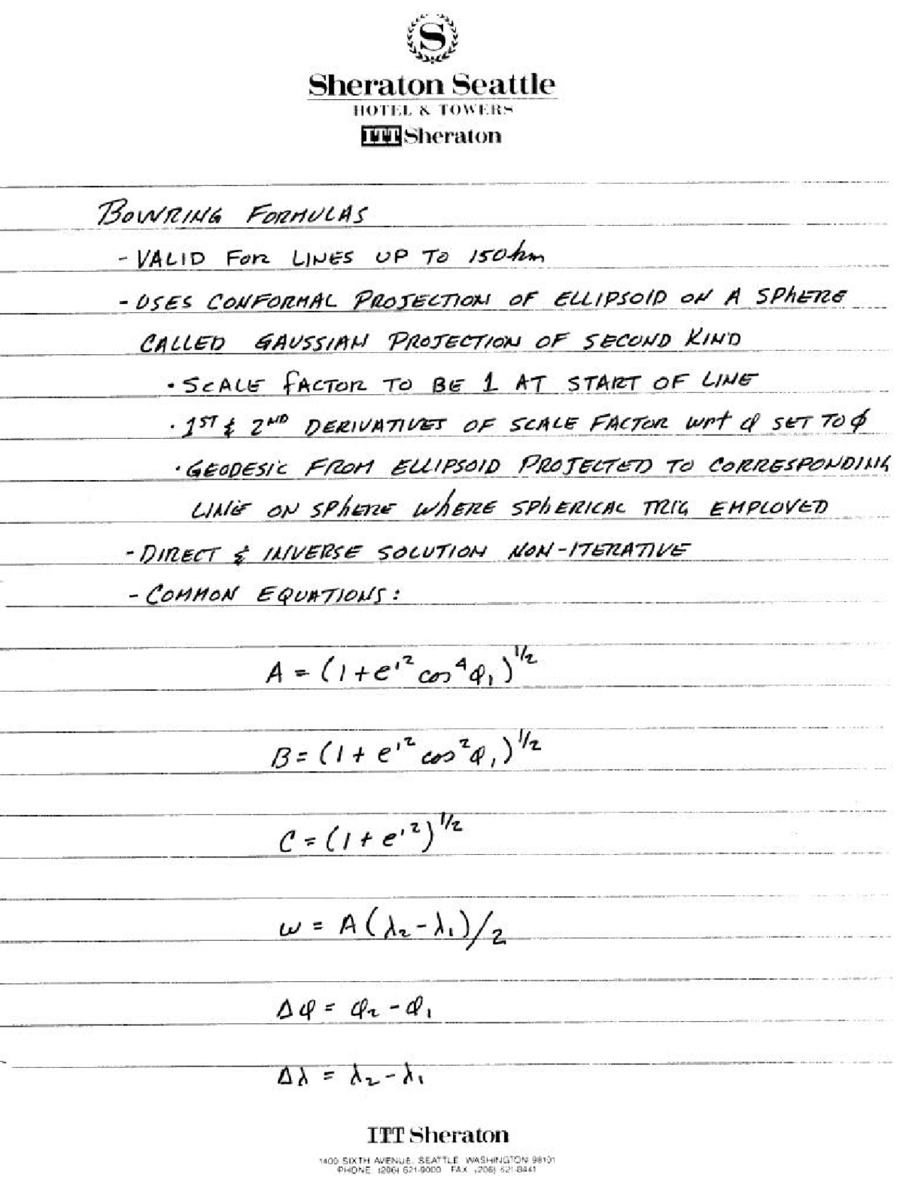 Bowring Formulas - Geodesy 1 - Notes | SURE 452 | Study notes ...