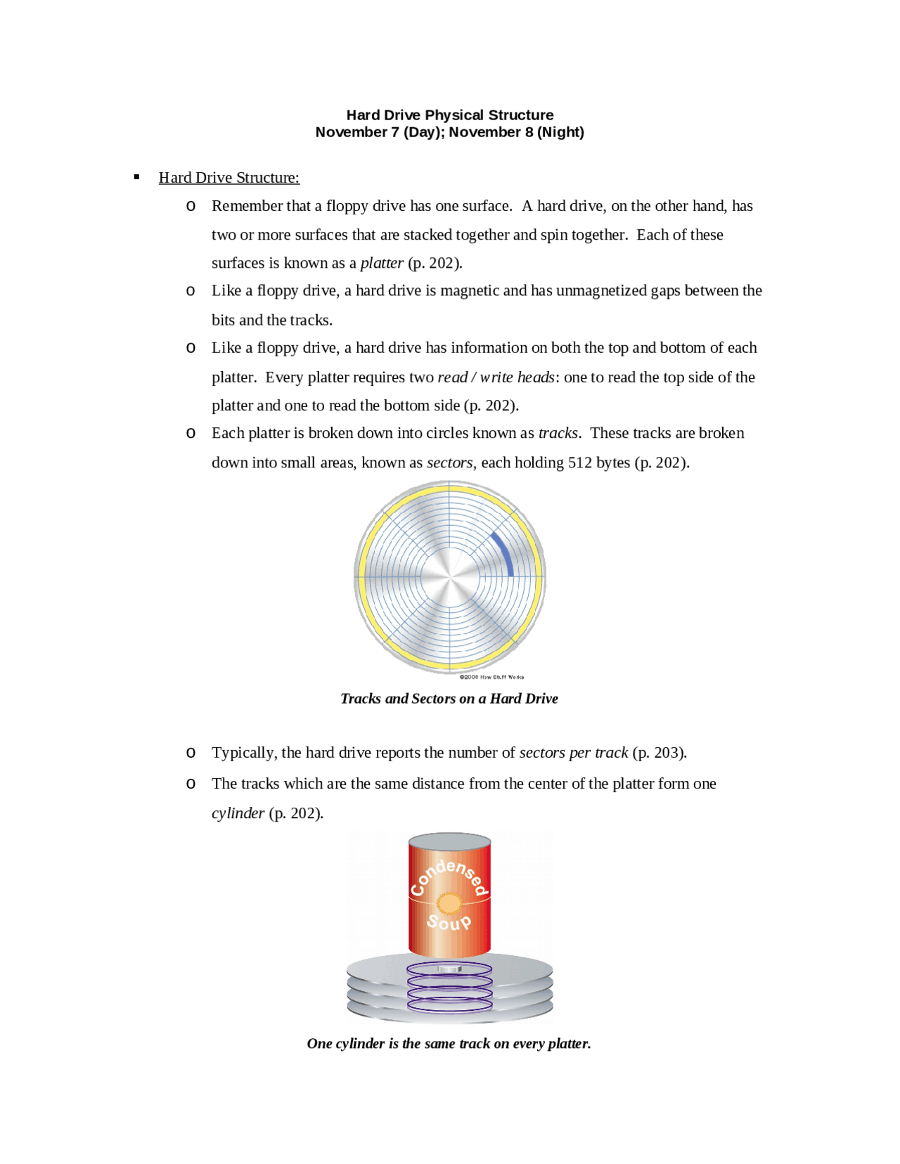 Hard Drive Physical Structure - Lecture Notes | BU 396 - Docsity