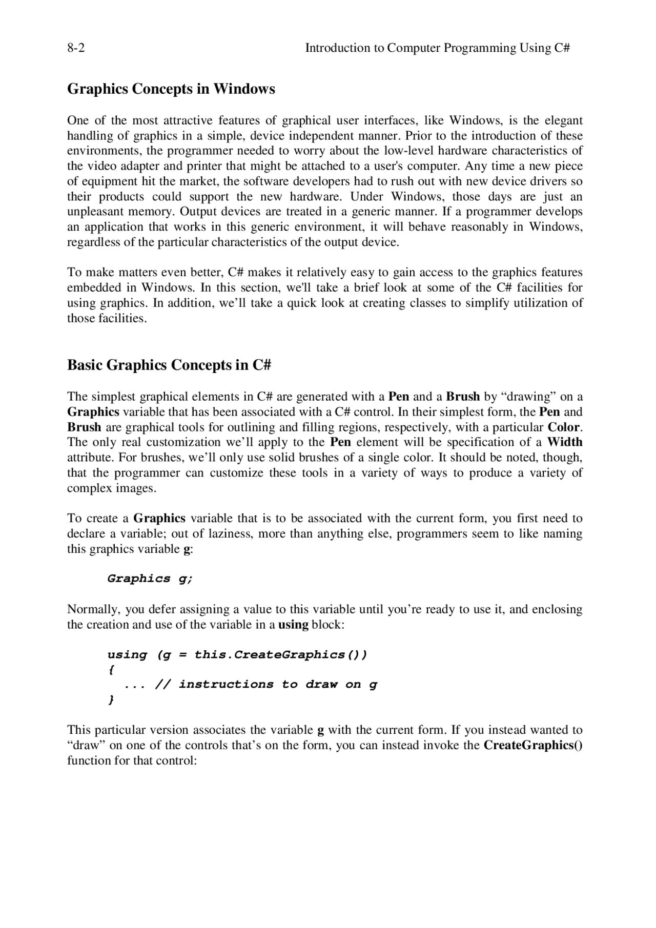 Graphics Concepts In Windows Lecture Notes Csci 105 Docsity