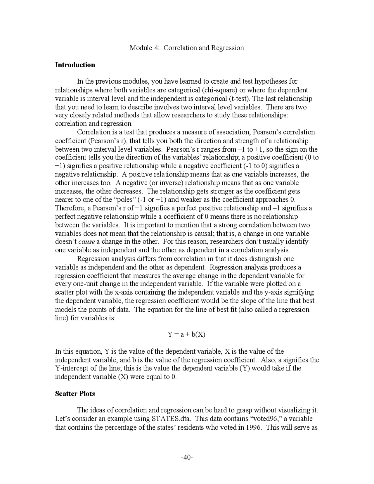 Correlation And Regression Lecture Notes Pol 242 Docsity