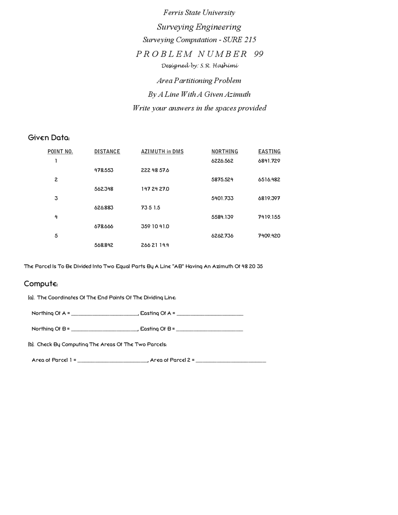 Notes On Handwritten Problems With Solution Of Surveying Computation Sure 215 Docsity