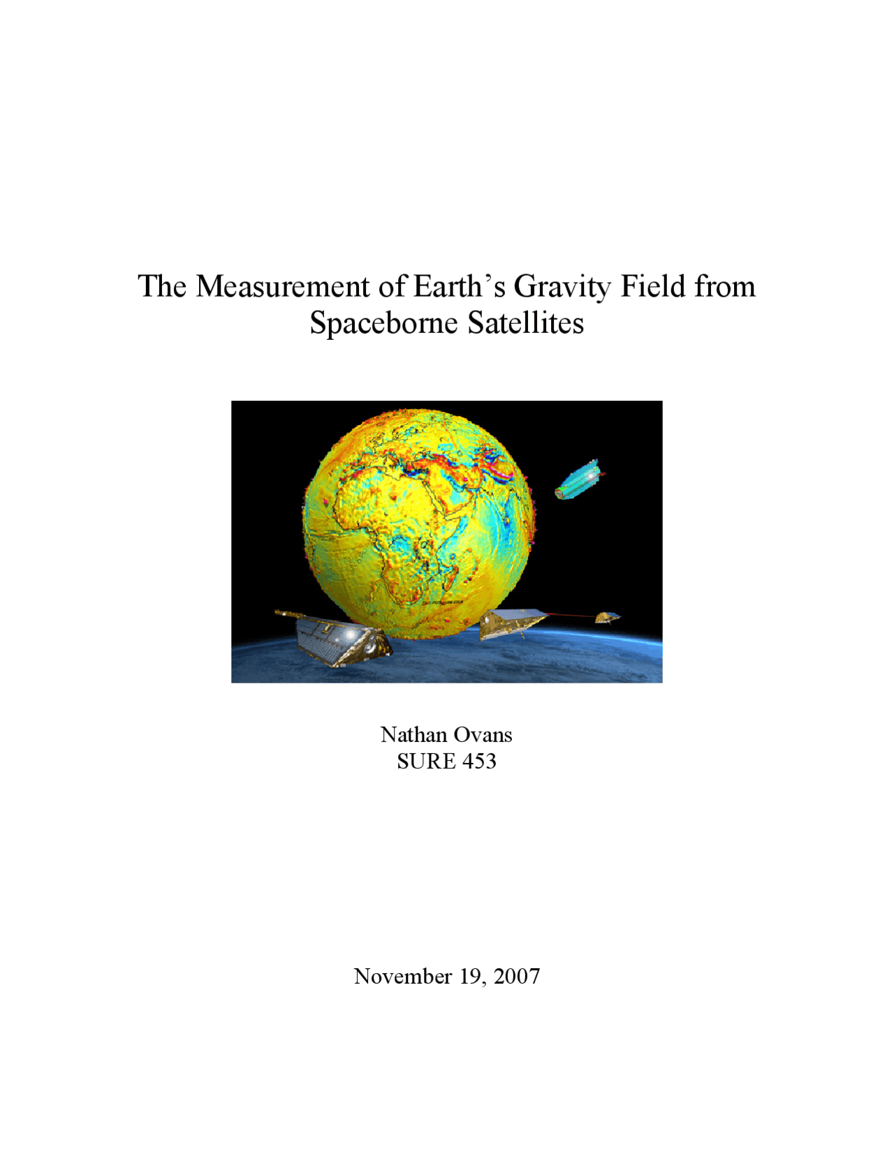 Measurement of Earth's Gravity Field from the Spaceborne Satellites ...