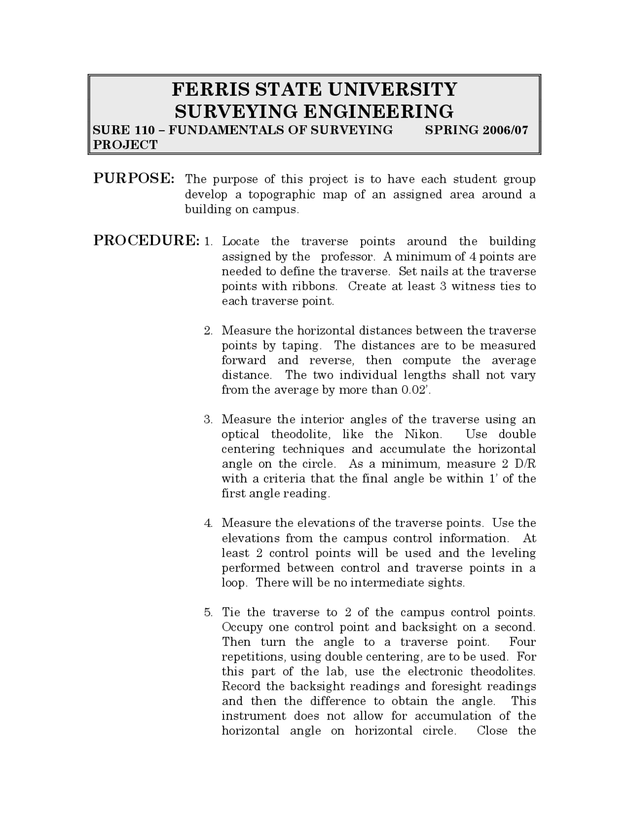 Develop A Topographic Map Fundamentals Of Surveying Sure 110 Docsity