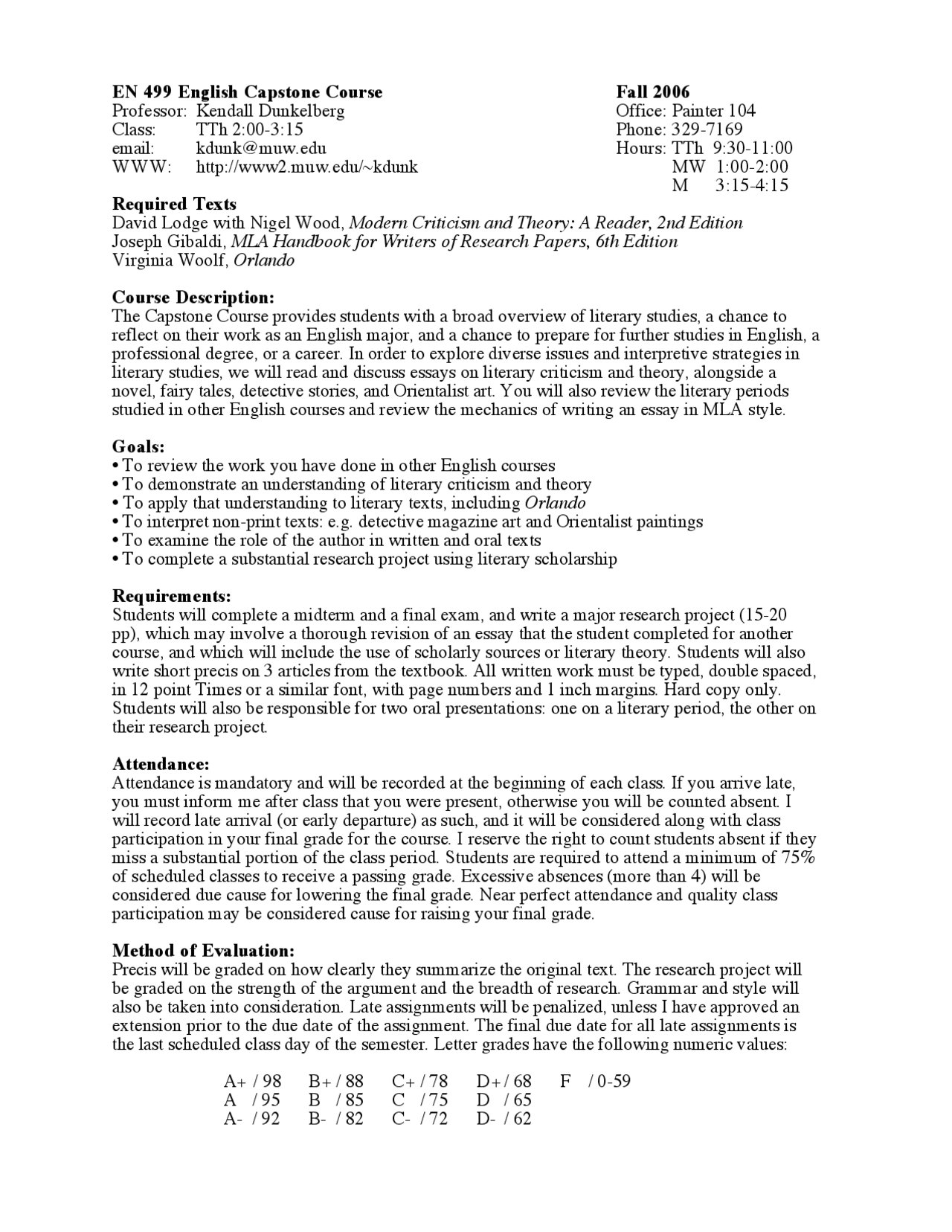 English Capstone Course - Project 15 | EN 499 - Docsity