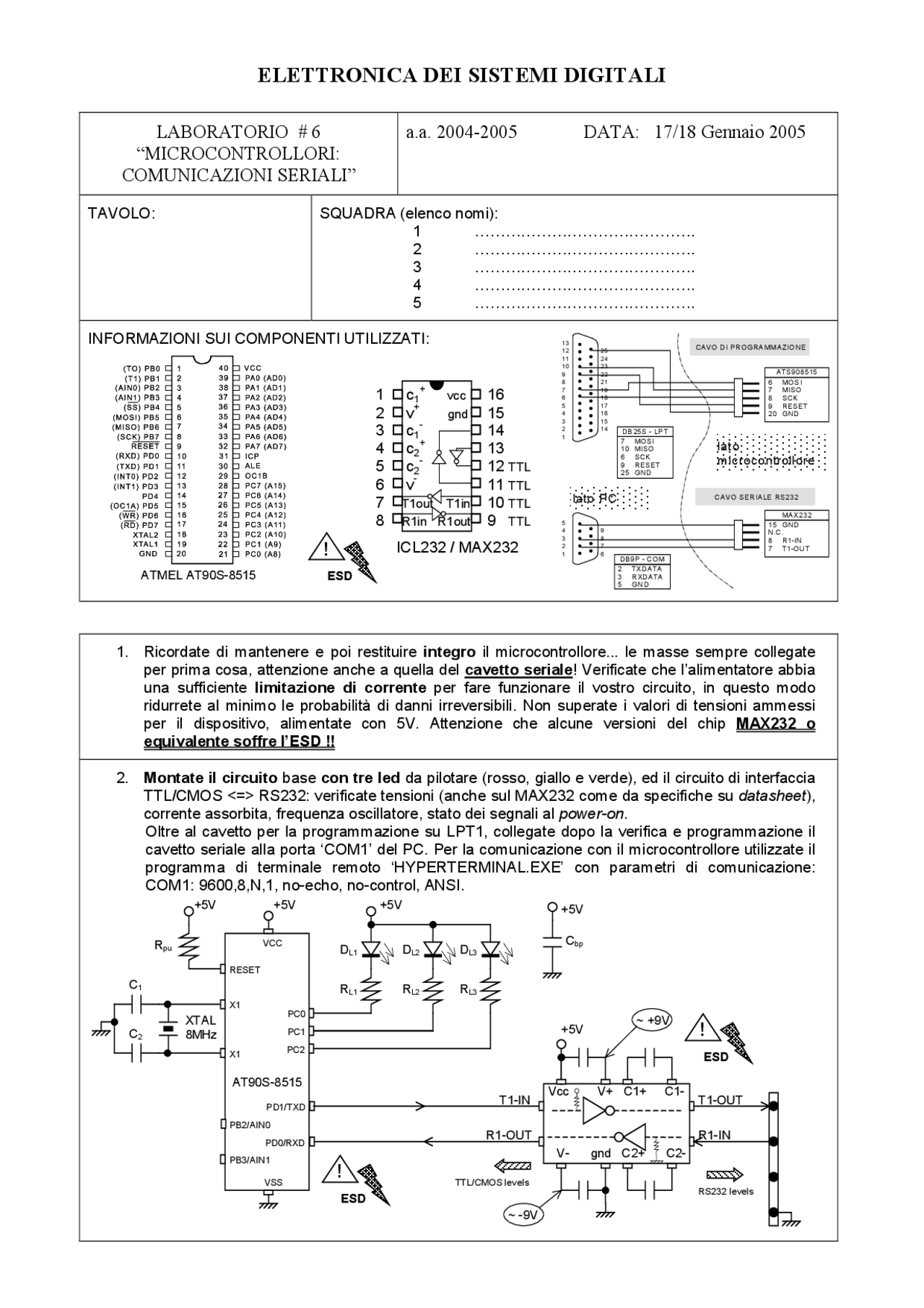 Elettronica Dei Sistemi Digitali Esercitazione Di Laboratorio 6 Docsity