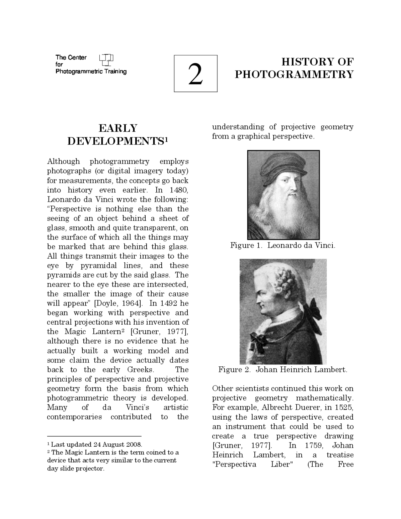 The Center for Photogrammetric Training - History of Photogrammetry ...