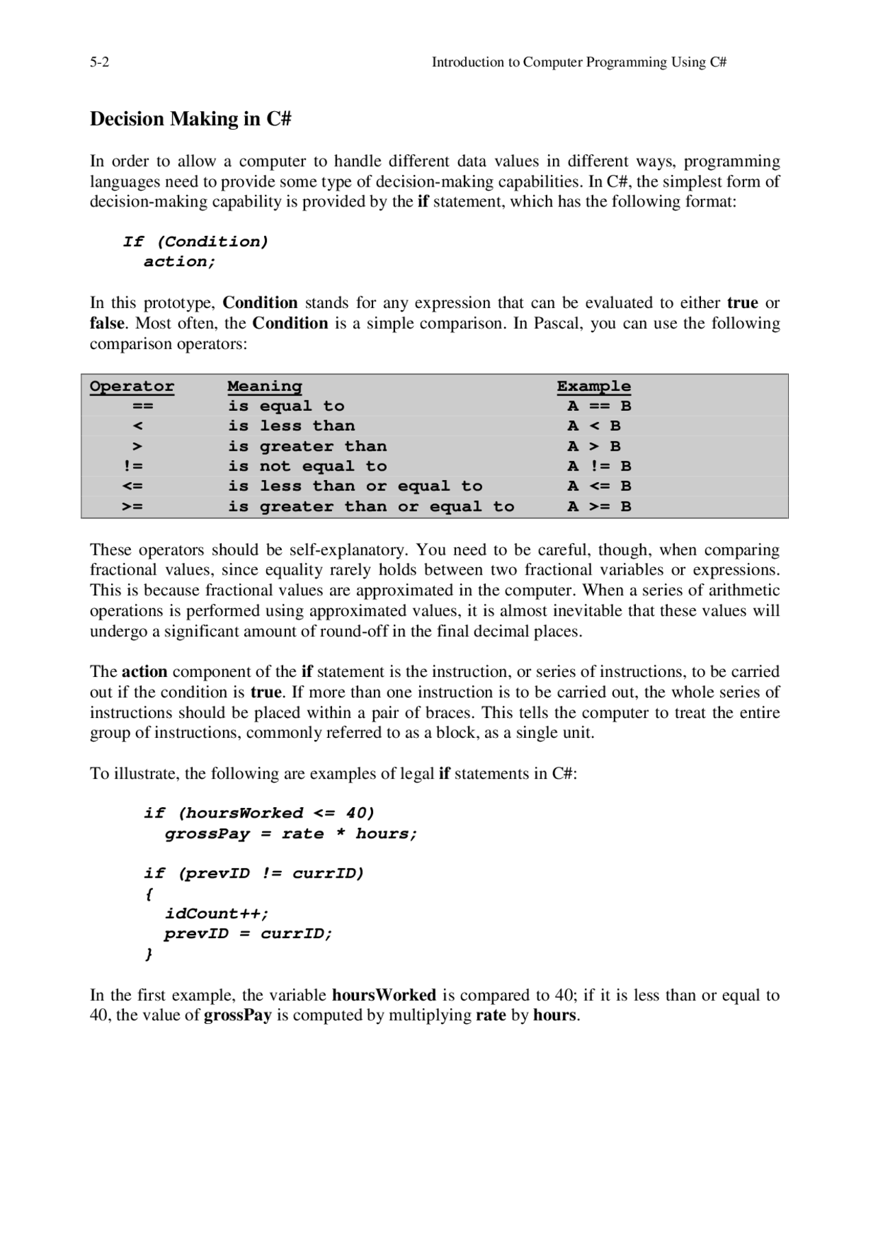 Decision Making In C Introduction To Computer Programming Csci 105 Docsity 