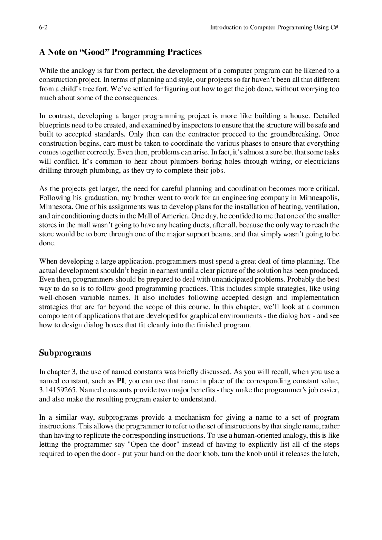 Subprograms And Dialog Boxes A Note On Good Programming Practices Csci 105 Docsity