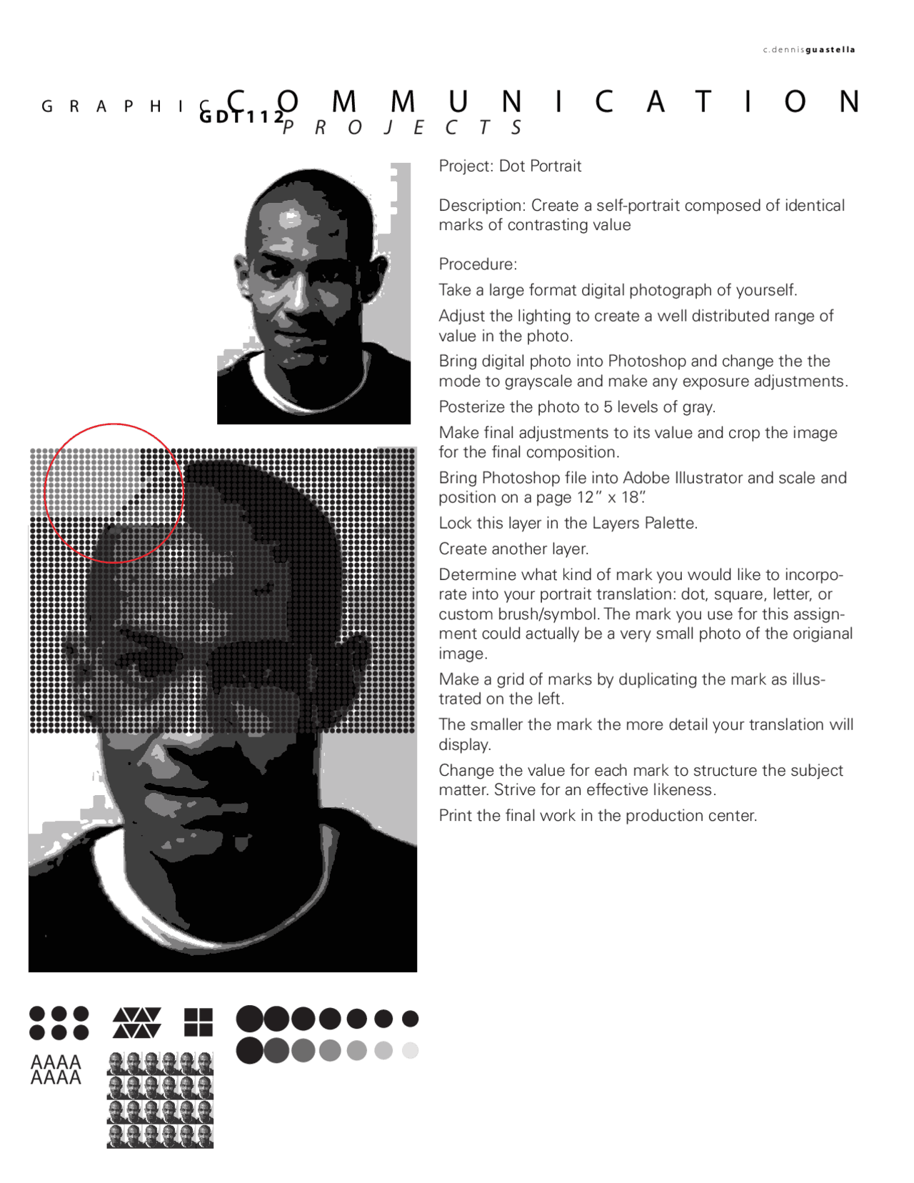 Dot Portrait - Graphic Communication I | GDT 112 - Docsity