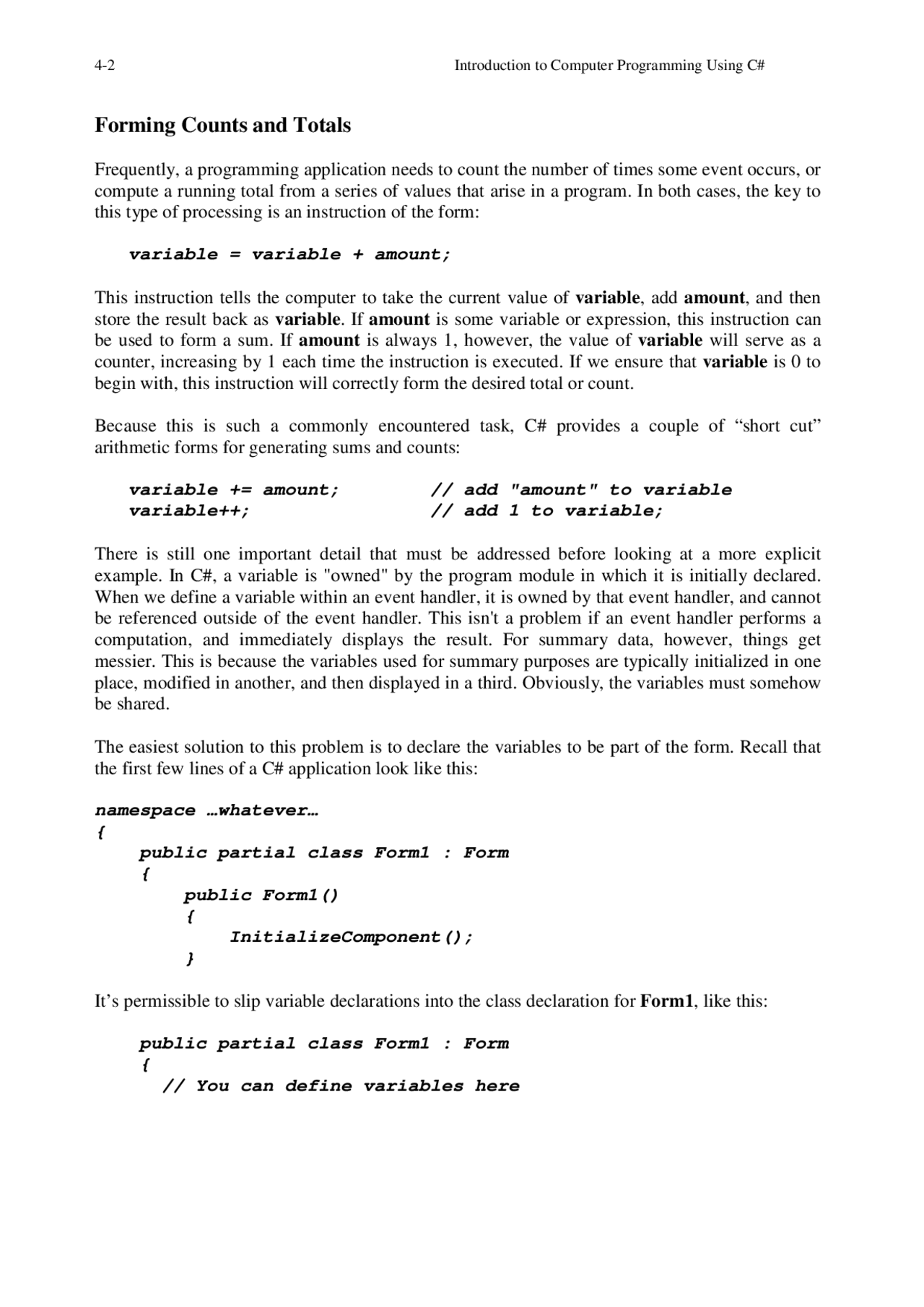 Forming Counts And Totals Introduction To Computer Programming Csci 105 Docsity