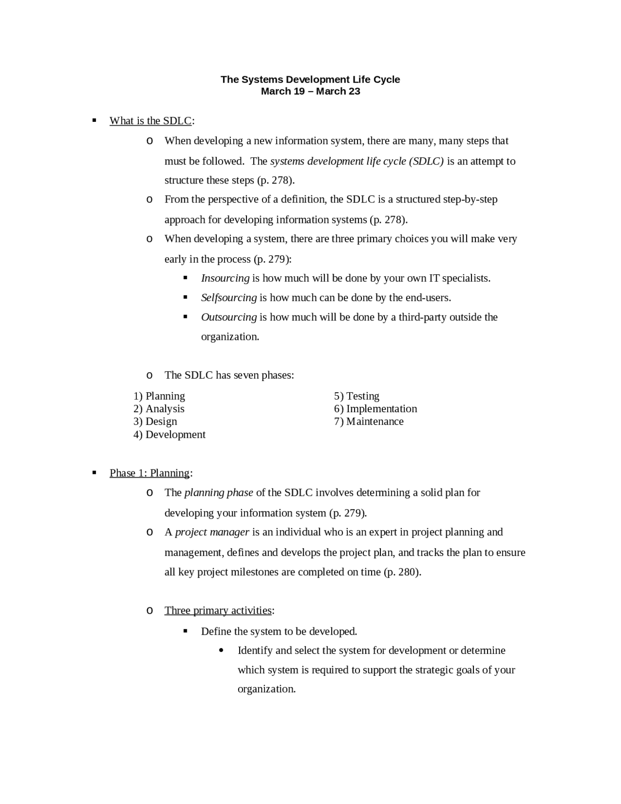 Project Report - The Systems Development Life Cycle | BU 294 - Docsity