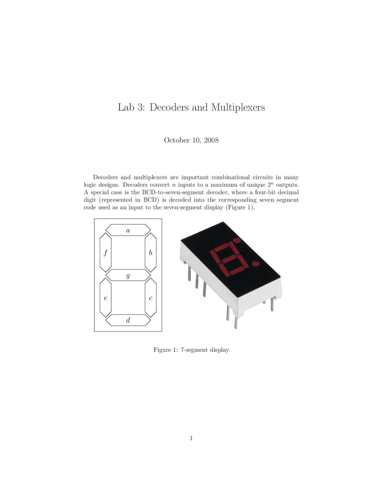 Decoders And Multiplexer In Digital Electronics Lab Ee 231l Docsity