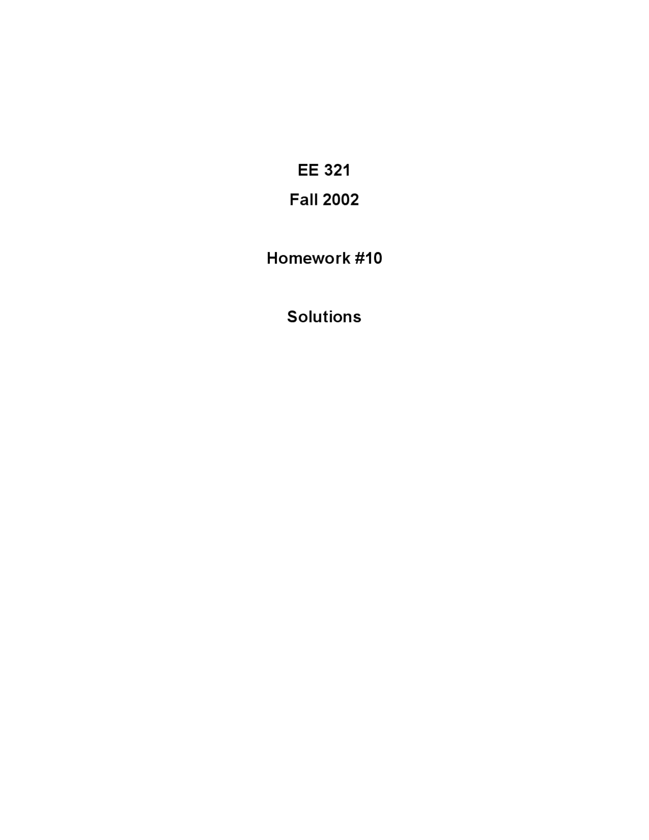 Analog Electronics Homework 10 With Answer Key Ee 321 Docsity