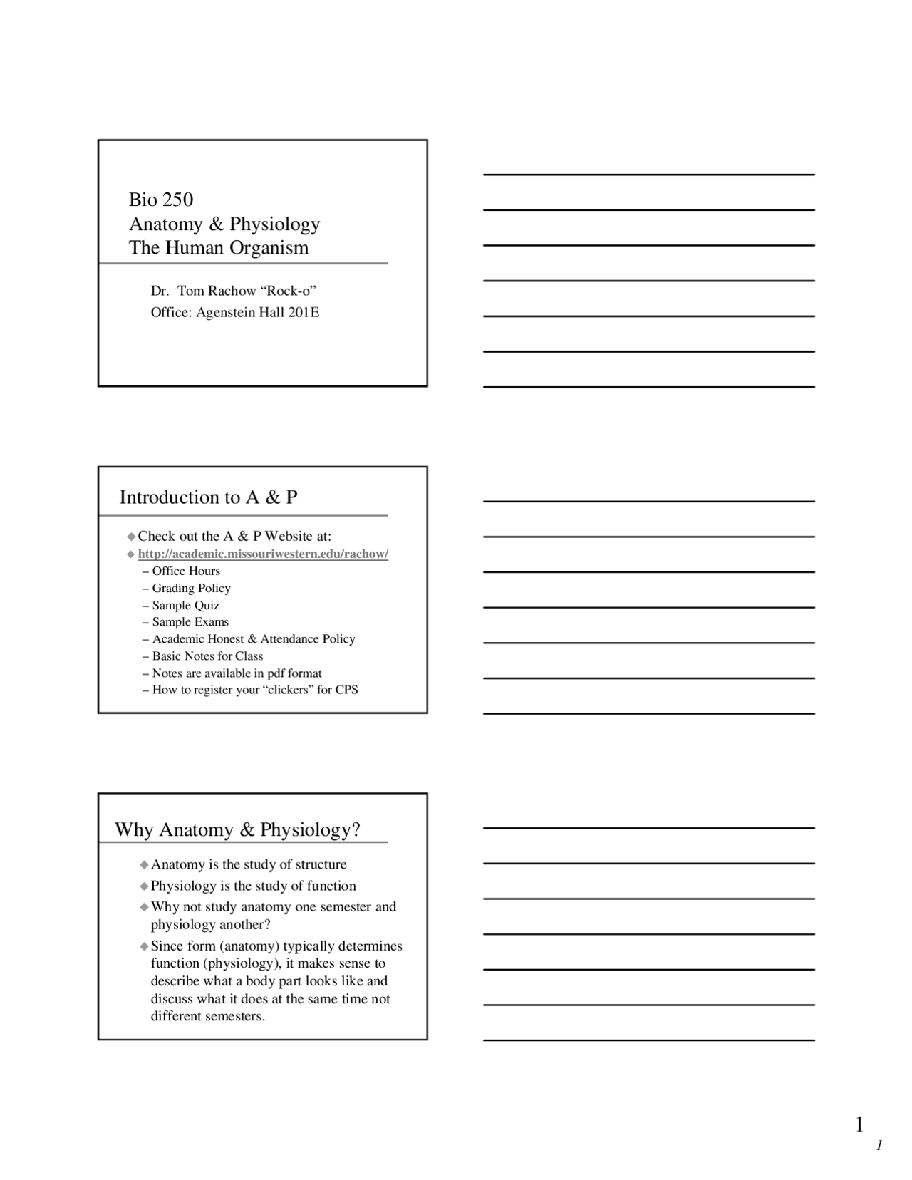 Introductory Lecture On Anatomy And Physiology The Human Organism Bio
