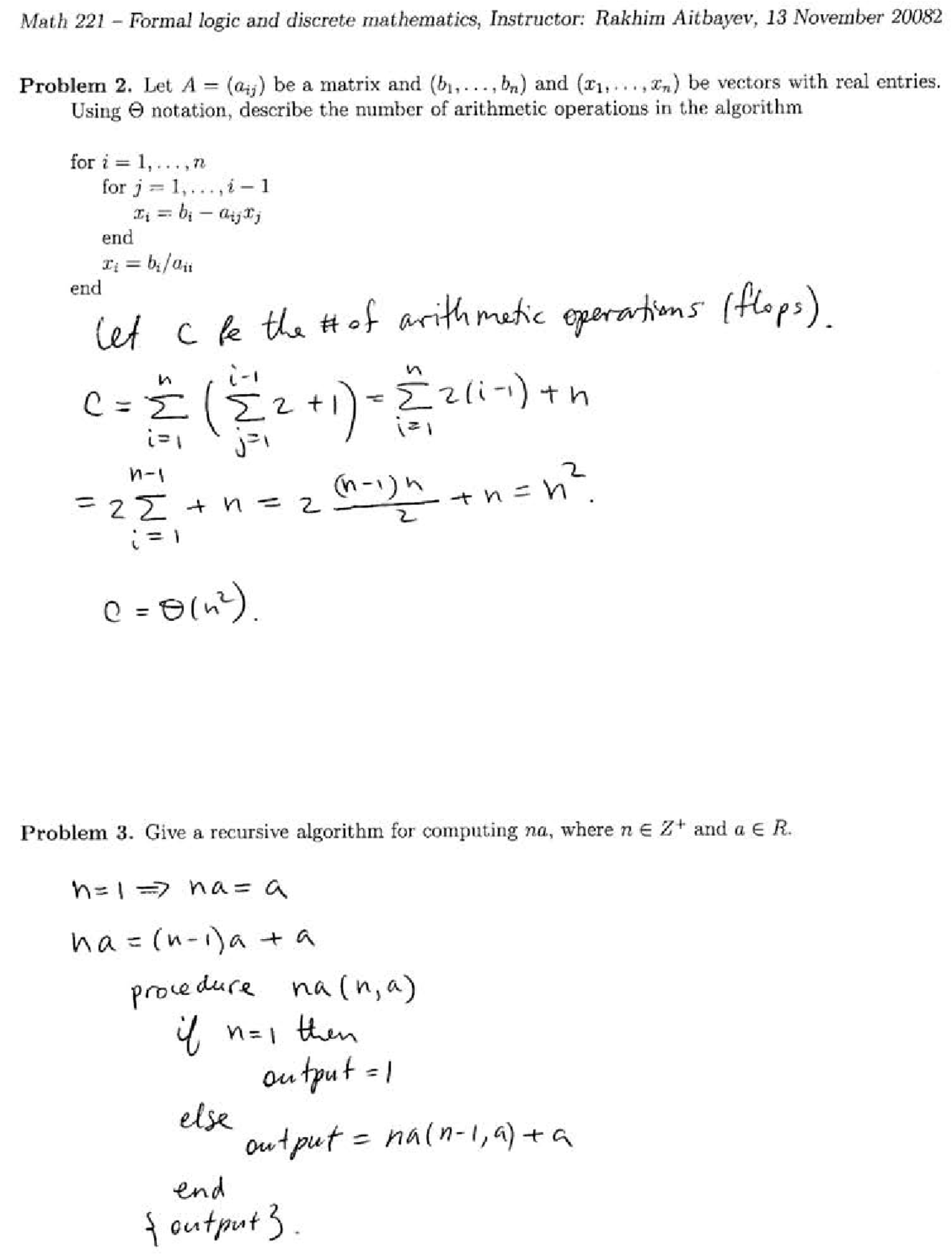 Formal Logic And Discrete Mathematics Problems With Solution Math 221 Docsity