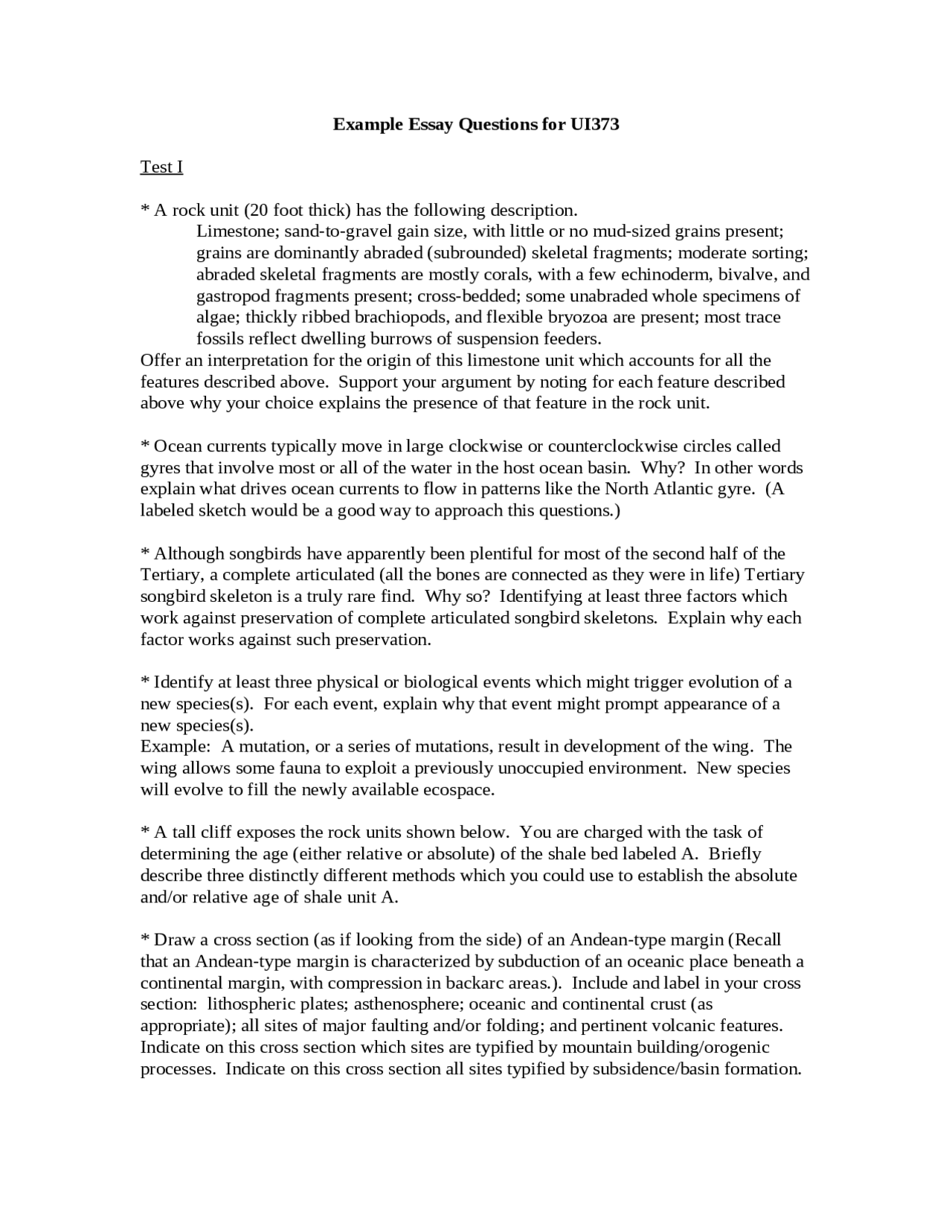 Example Essay Questions For Earth And Life Through Time UI 373 Docsity example-essay-questions-for-earth-and-life-through-time-ui-373-docsity