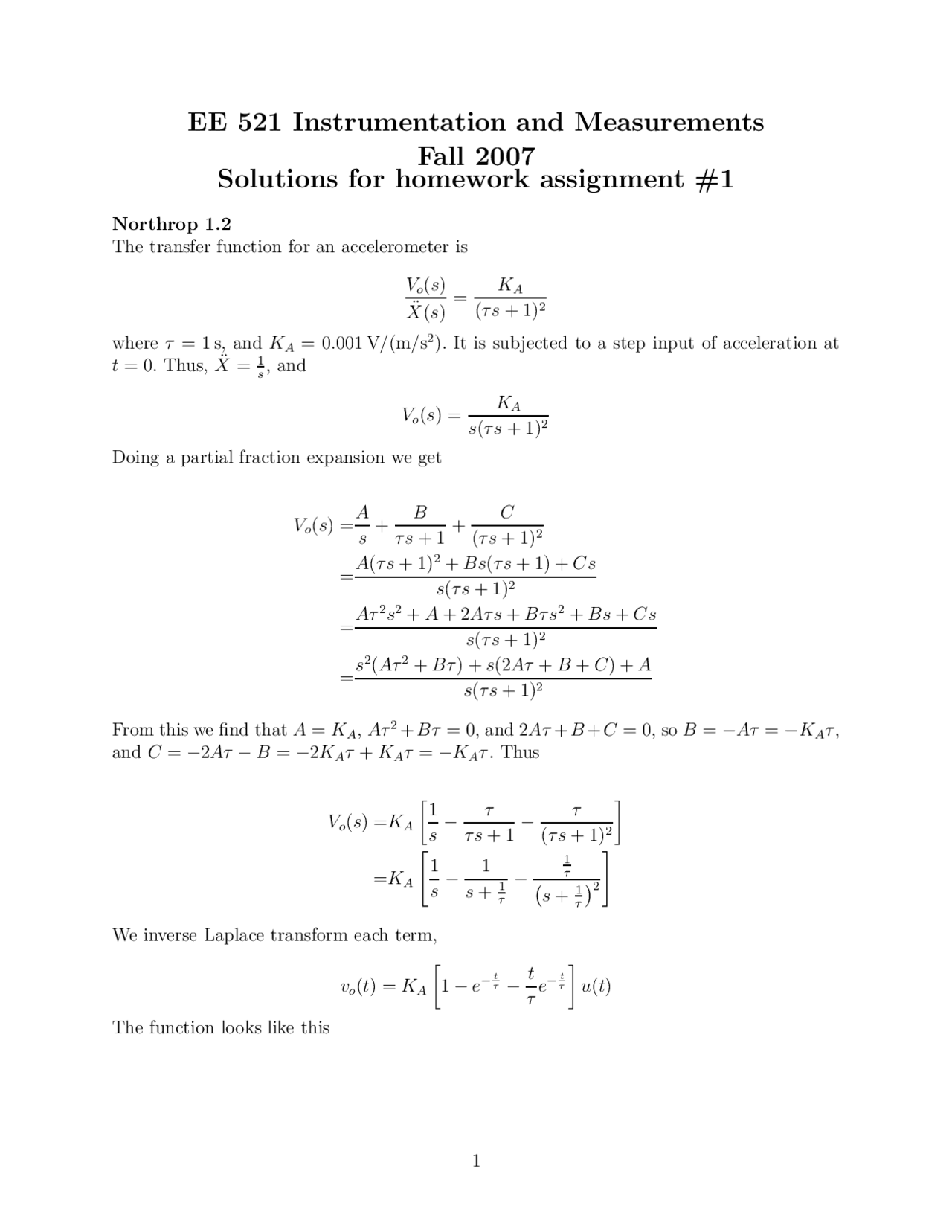 Homework 1 With Solution Measurement And Instrumentation Ee 521