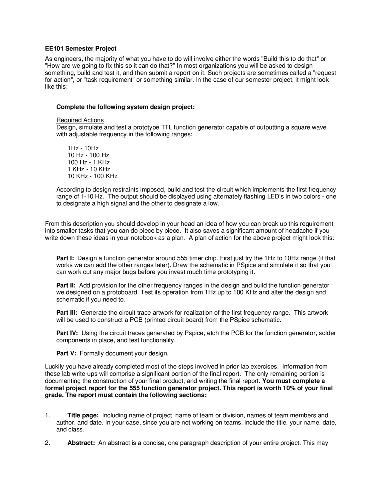 Introduction to Electrical Engineering - Semester Project | EE 101 ...