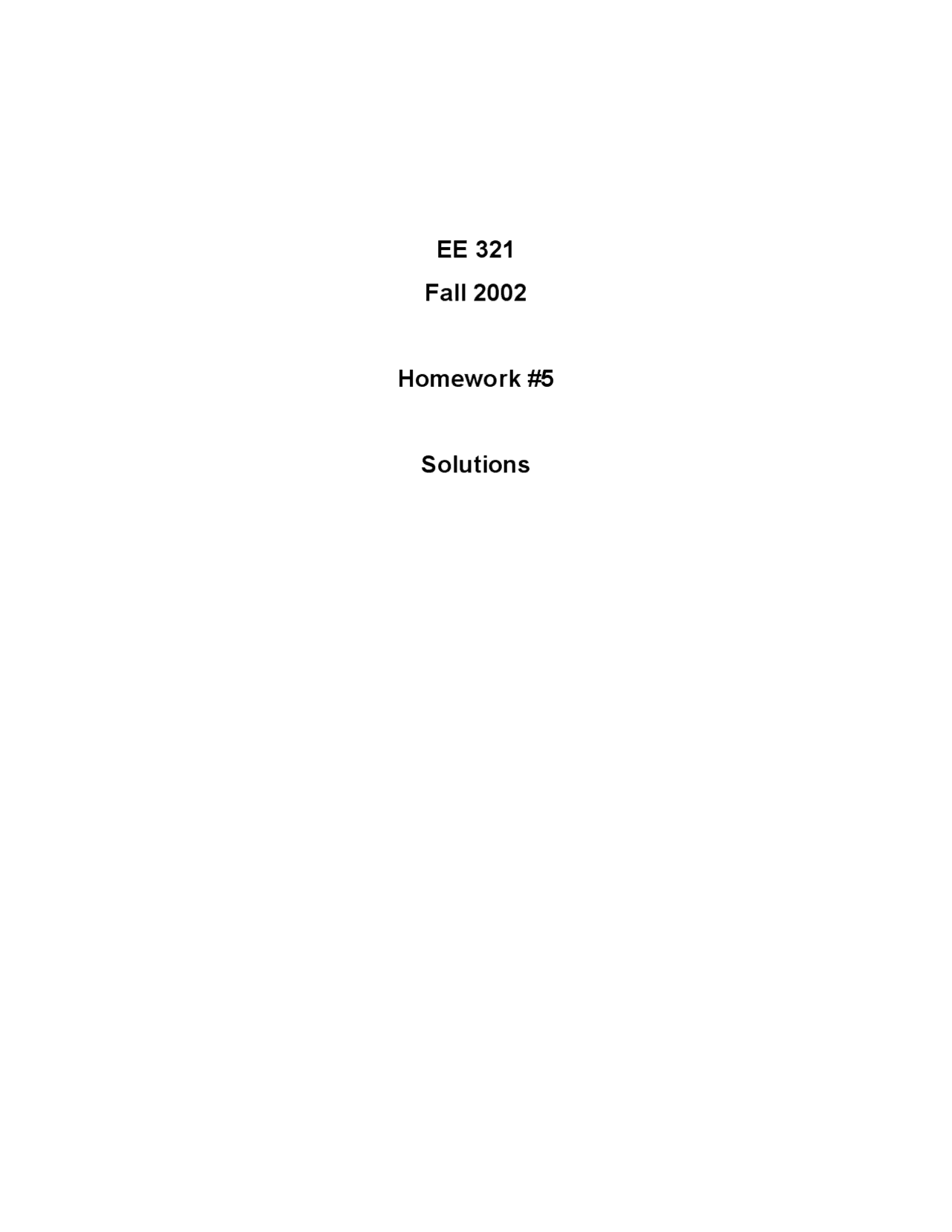Analog Electronics Answers To Homework 5 Fall 2002 Ee 321 Docsity