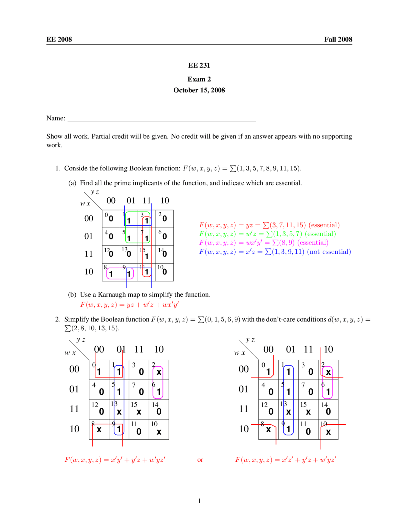 5 Solved Questions on Boolean Functions in Digital Electronics - Exam ...