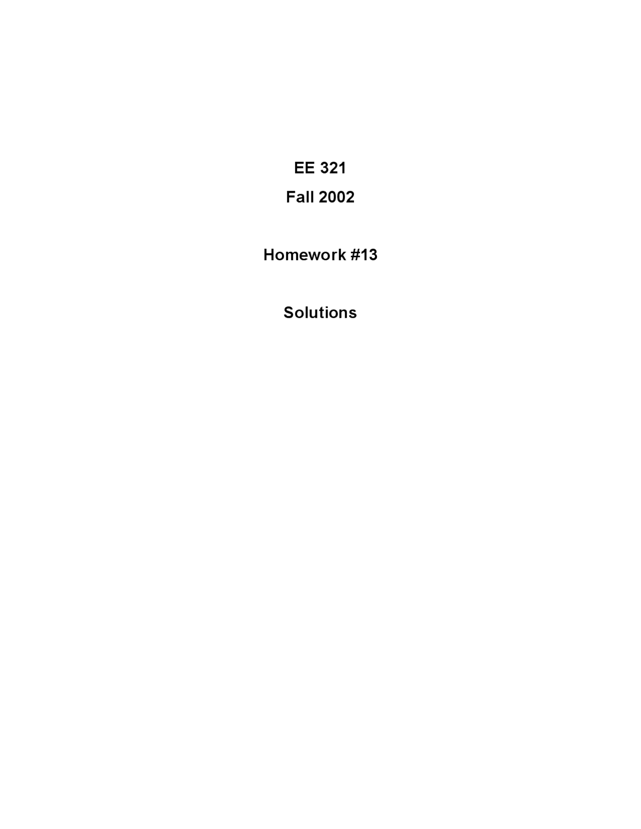 Homework 13 With Solutions Analog Electronics Ee 321 Docsity